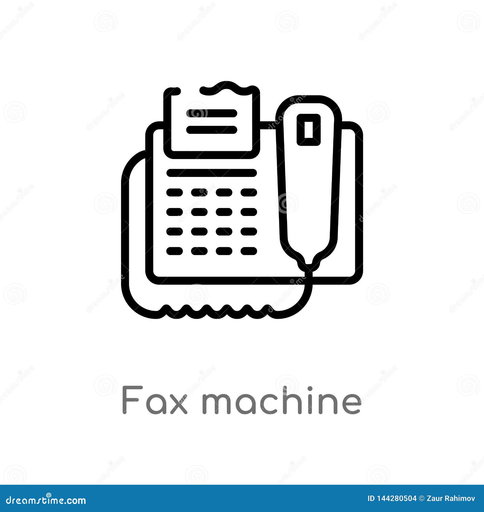 Outline Fax Machine Vector Icon. Isolated Black Simple Line Element ...