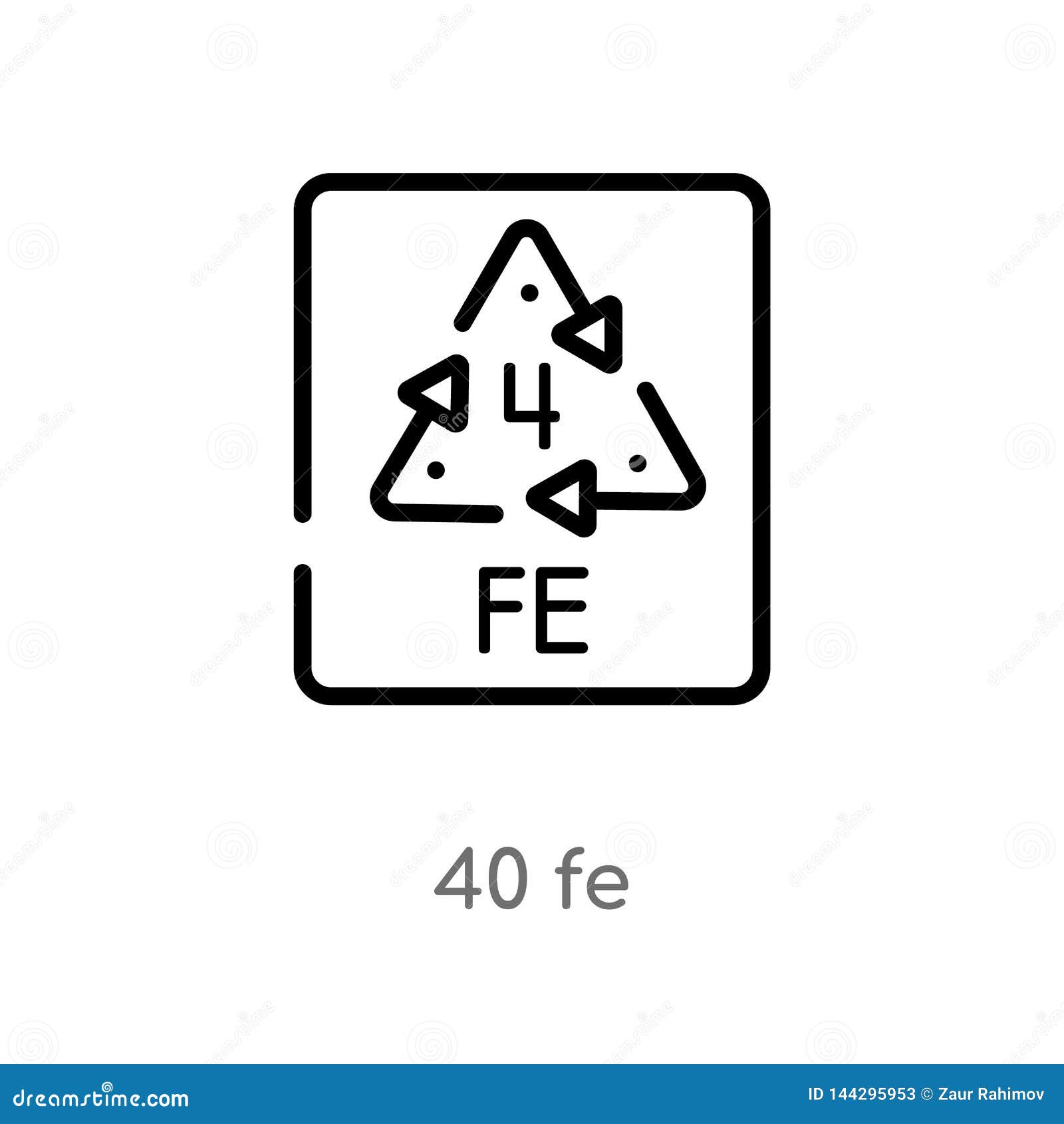 Outline 40 Fe Vector Icon. Isolated Black Simple Line Element ...