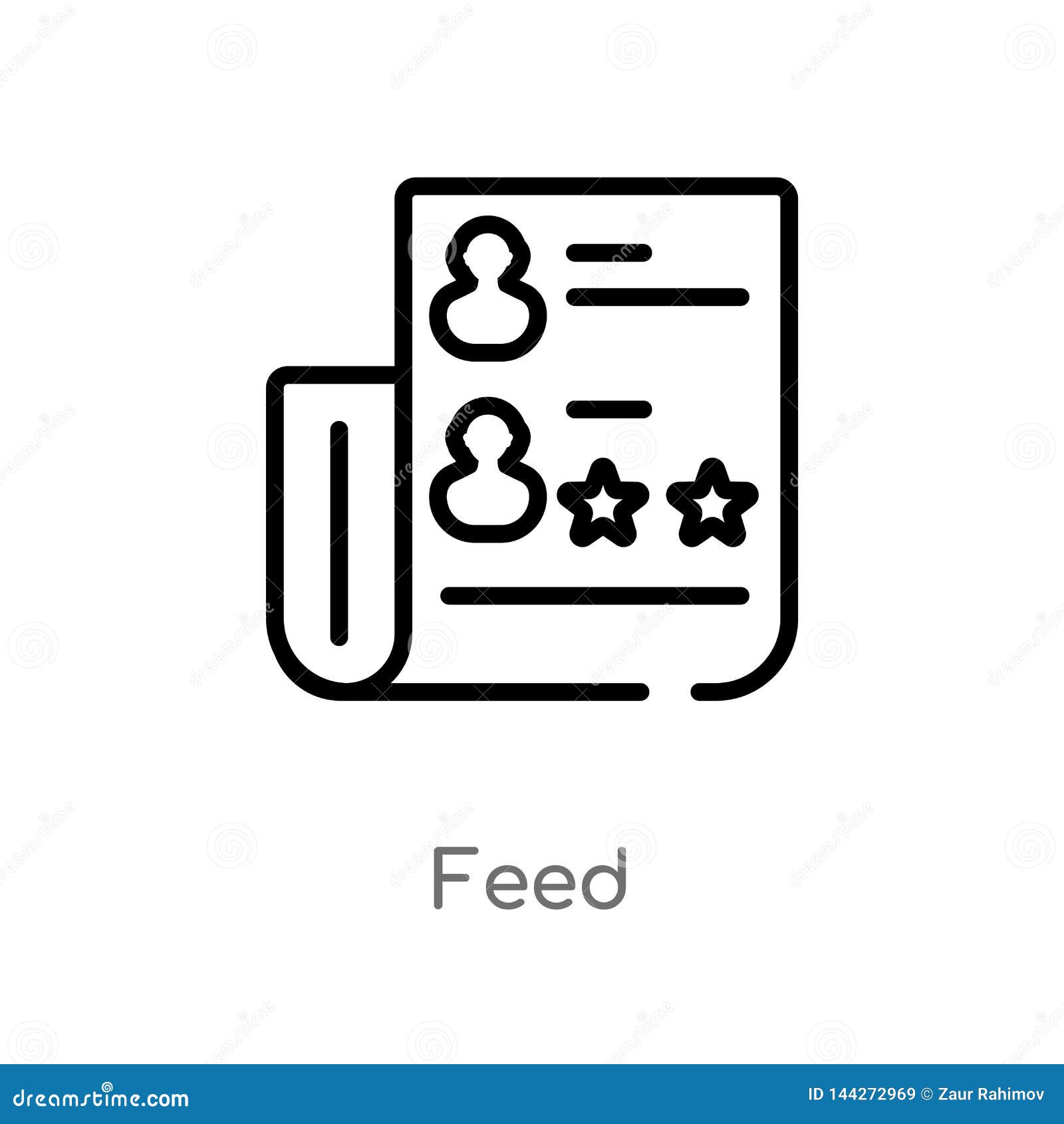 Outline Feed Vector Icon. Isolated Black Simple Line Element ...