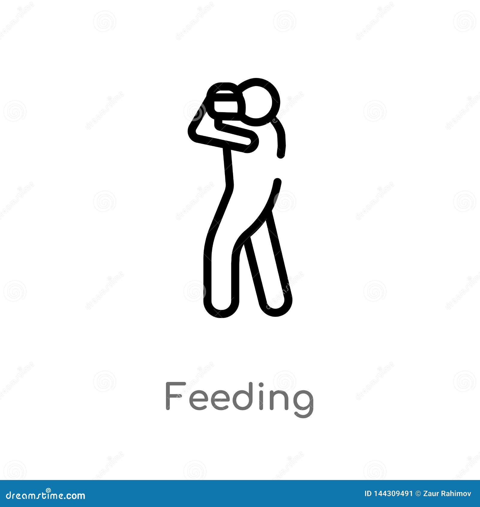 Outline Feeding Vector Icon. Isolated Black Simple Line Element ...