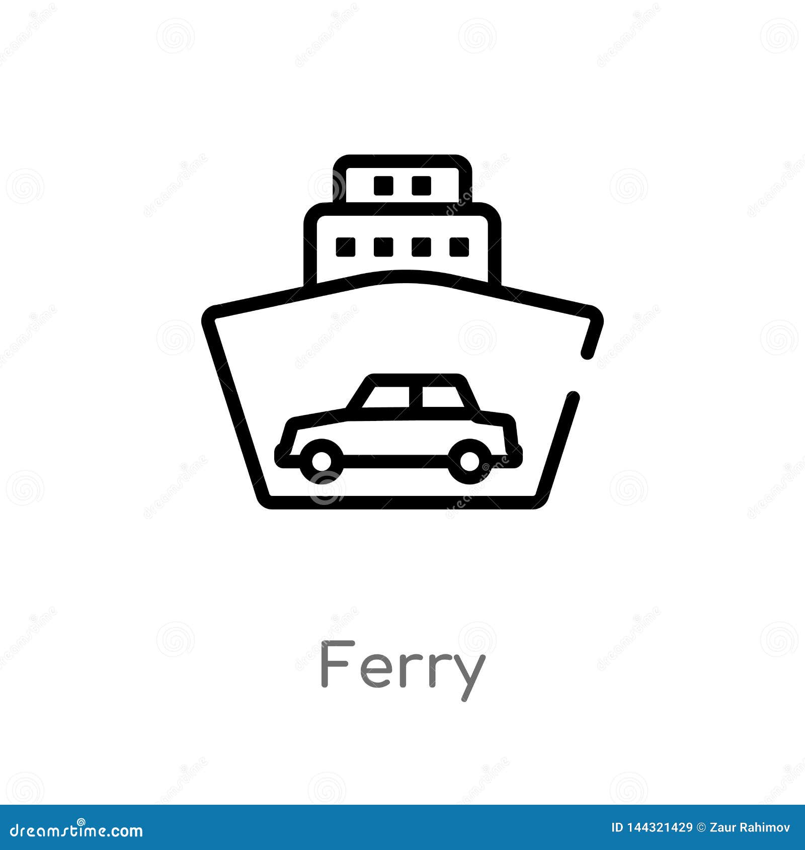 Ferry Line And Solid Icon, Public Transport Concept, Ferry Ship ...