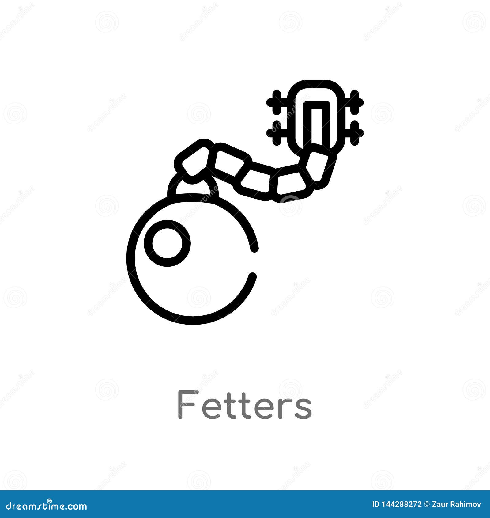 Outline Fetters Vector Icon. Isolated Black Simple Line Element ...