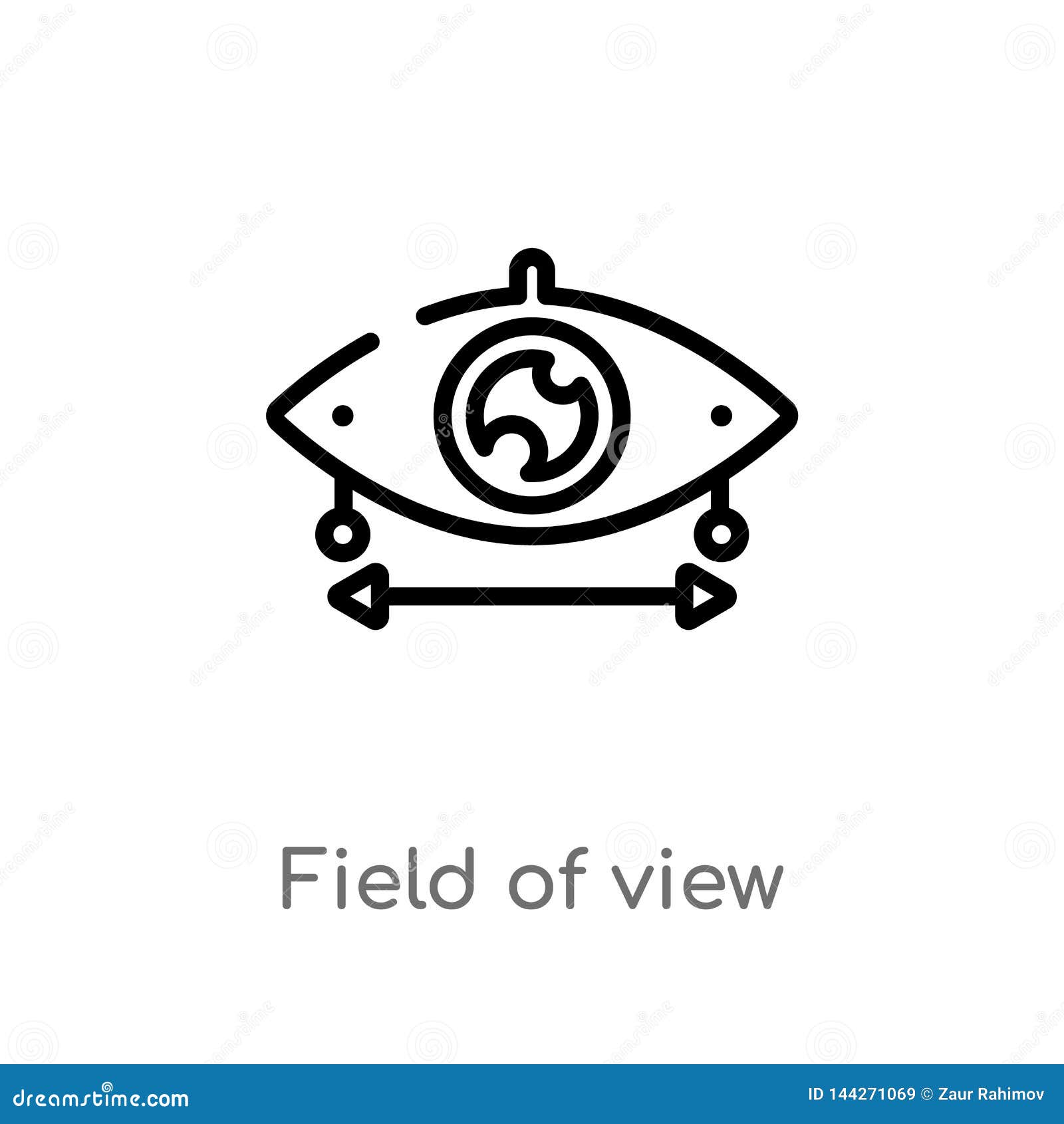 Outline Field of View Vector Icon. Isolated Black Simple Line Element ...