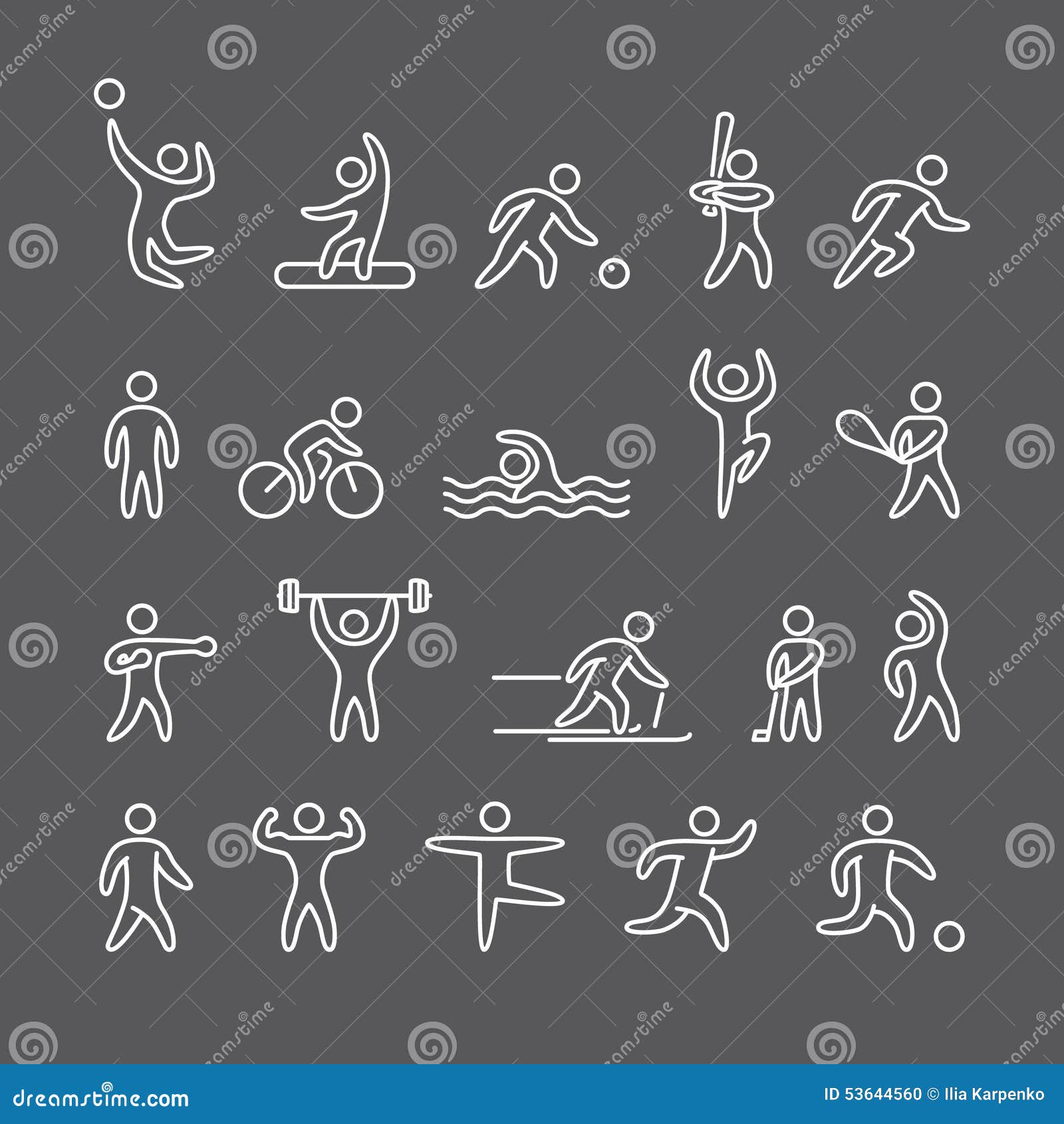 Outline Figure Athletes, Different Sports Stock Vector - Illustration ...
