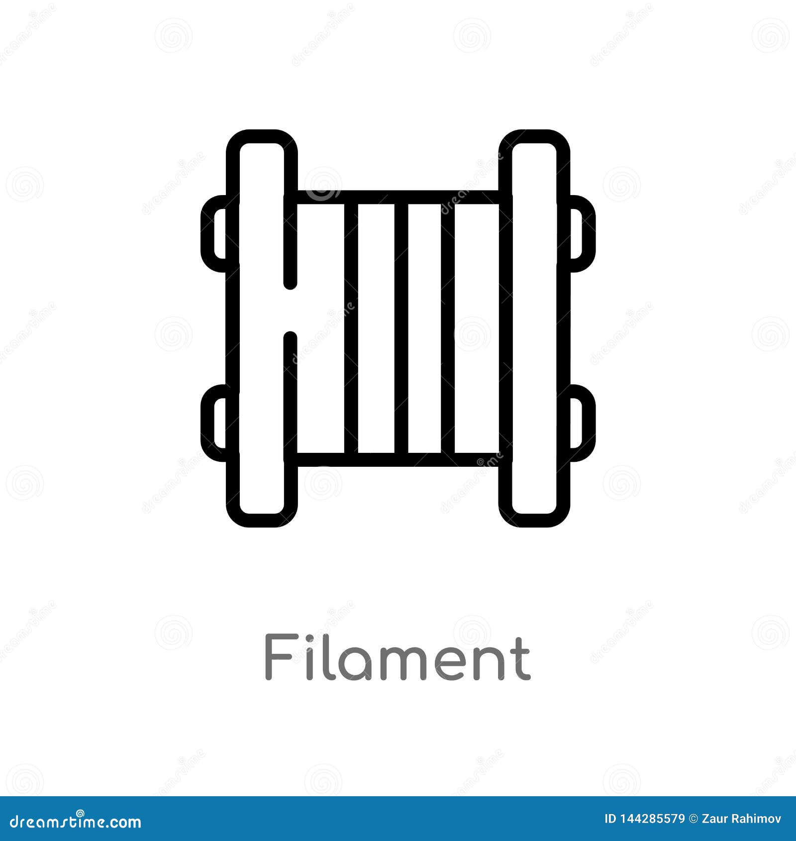 Outline Filament Vector Icon. Isolated Black Simple Line Element ...
