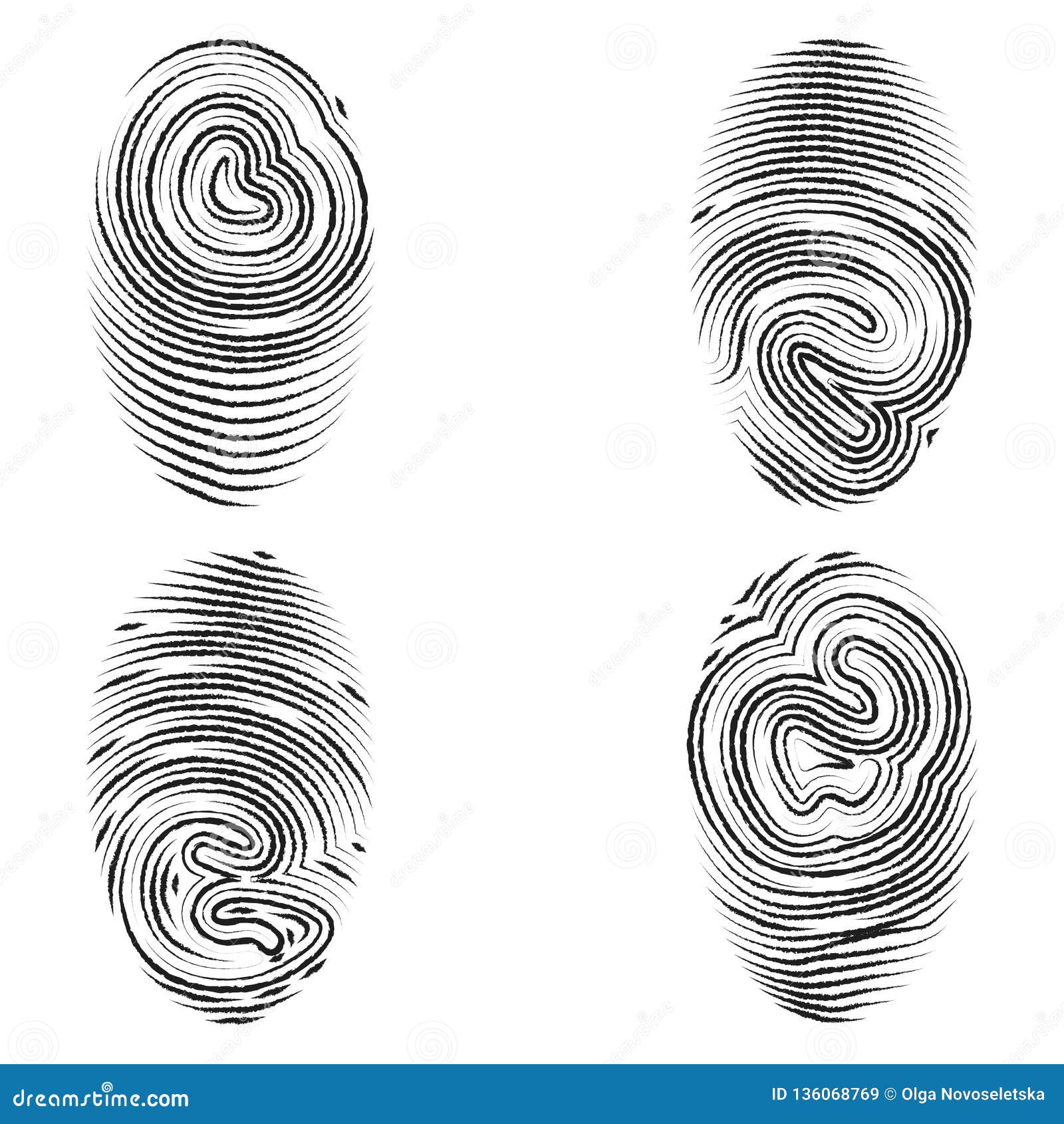Outline Fingerprint Flat Vector Icon. Identification of Person. Stock ...