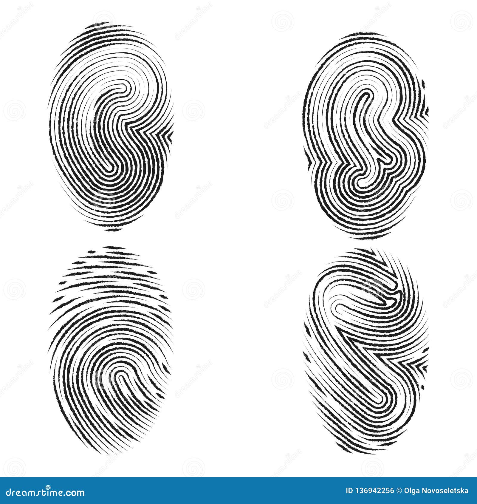 Outline Fingerprint Flat Vector Icon. Identification of Person. Stock ...