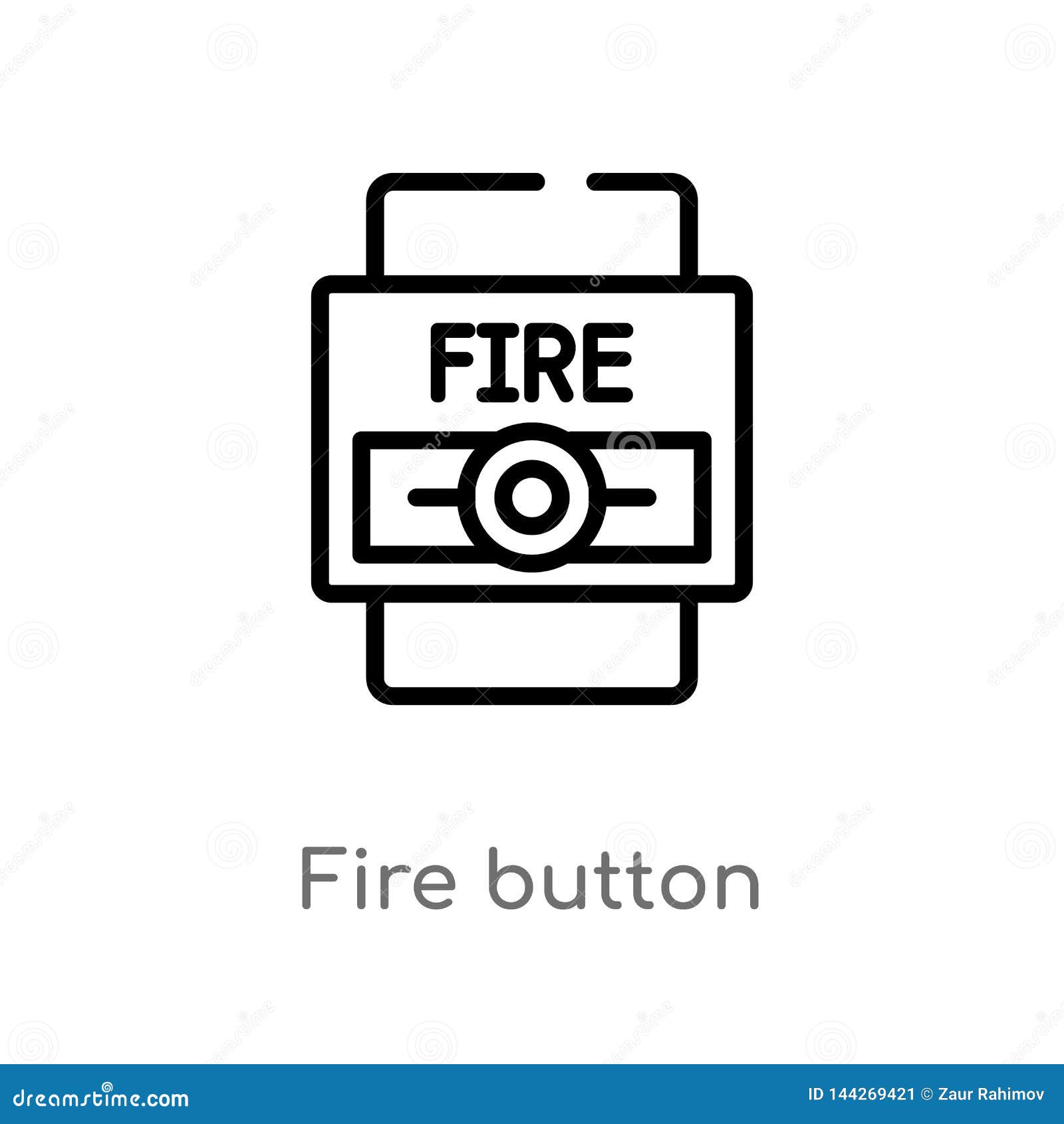 Outline Fire Button Vector Icon. Isolated Black Simple Line Element ...