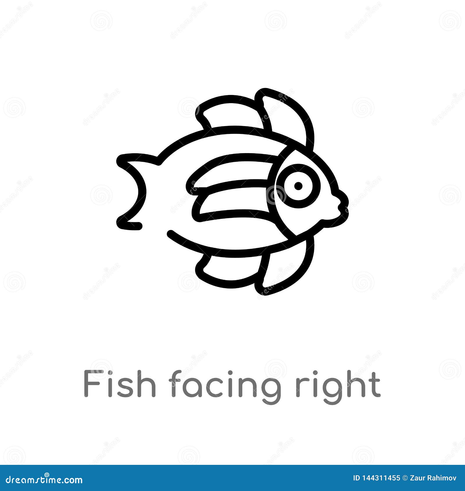 Fish Facing Right Icon Vector Isolated On White Background, Logo ...