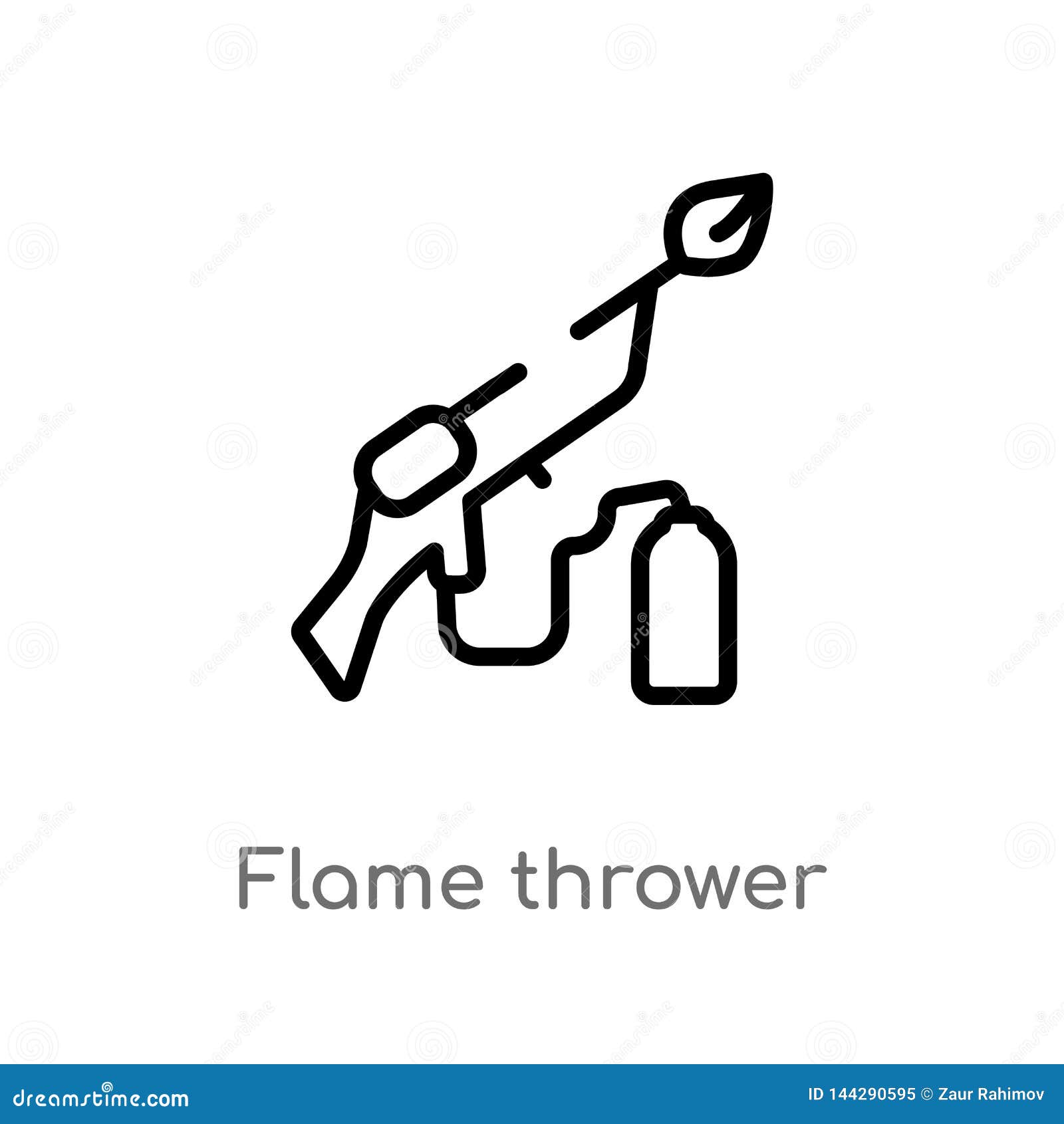 Outline Flame Thrower Vector Icon. Isolated Black Simple Line Element ...