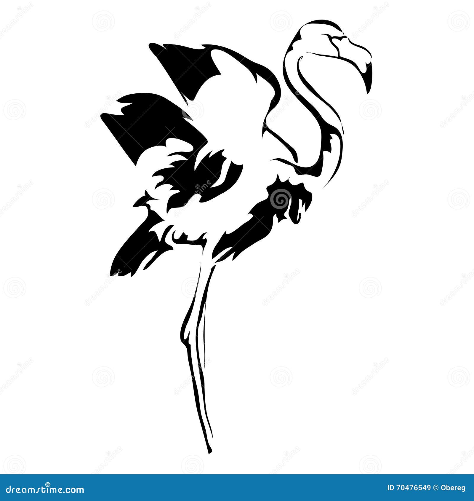 Outline Of A Flamingo Clip Art