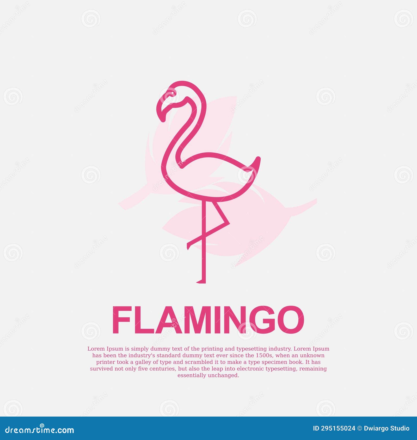 Outline Flamingo Vector Design Logo Template Stock Illustration ...
