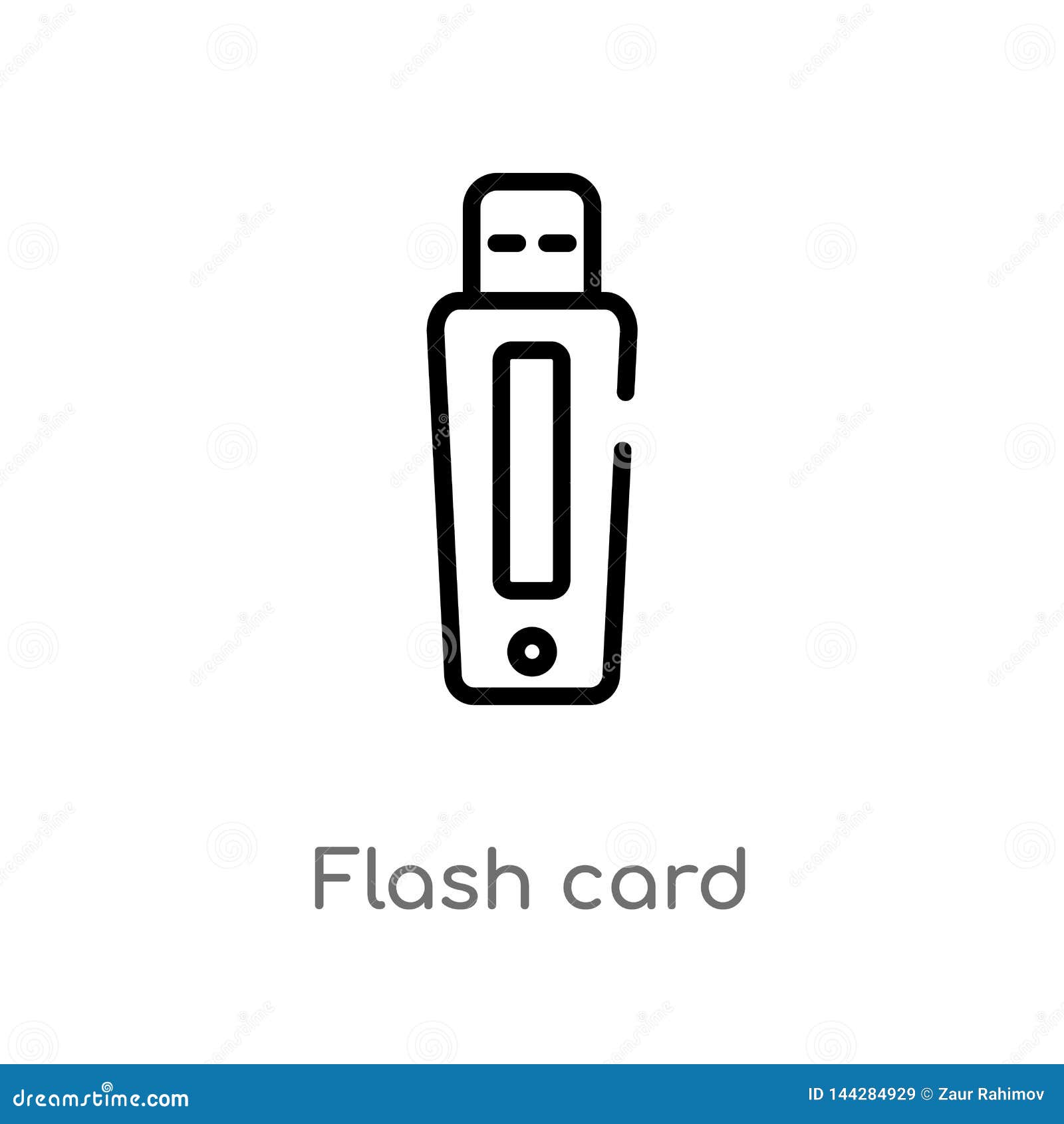 Outline Flash Card Vector Icon. Isolated Black Simple Line Element ...