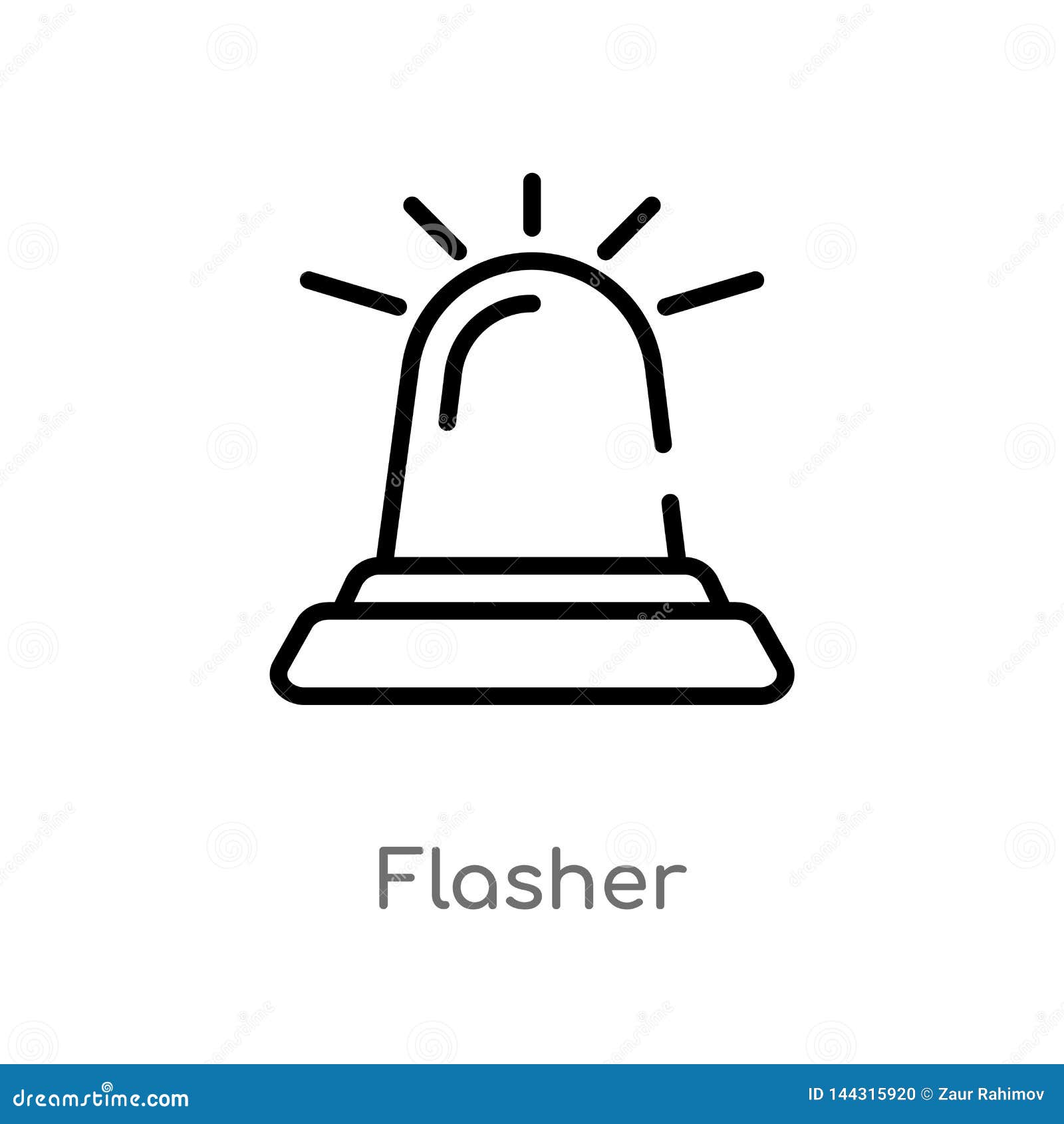 Outline Flasher Vector Icon. Isolated Black Simple Line Element ...