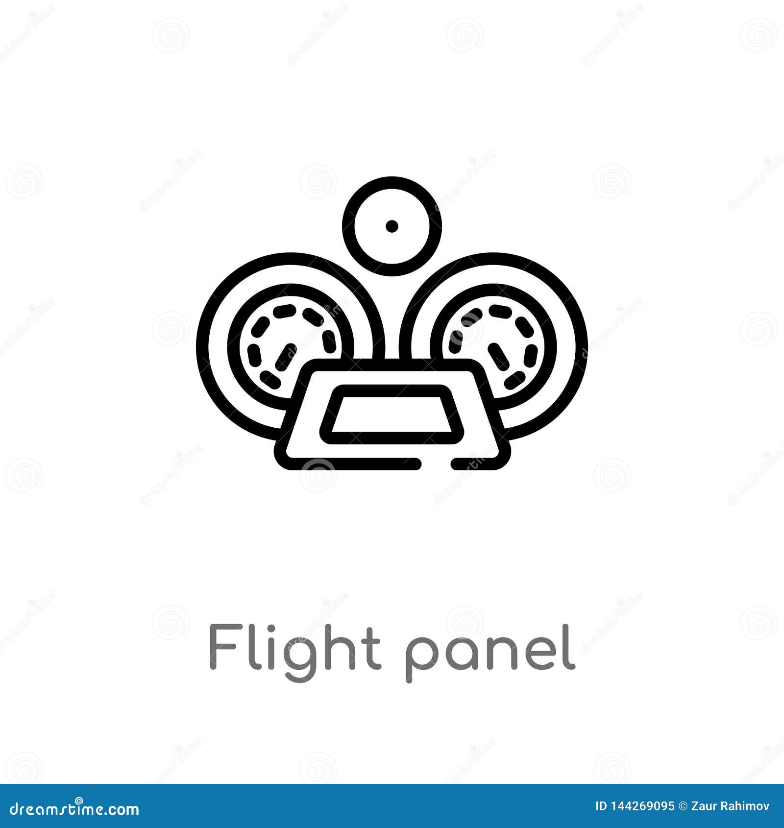 Outline Flight Panel Vector Icon. Isolated Black Simple Line Element ...