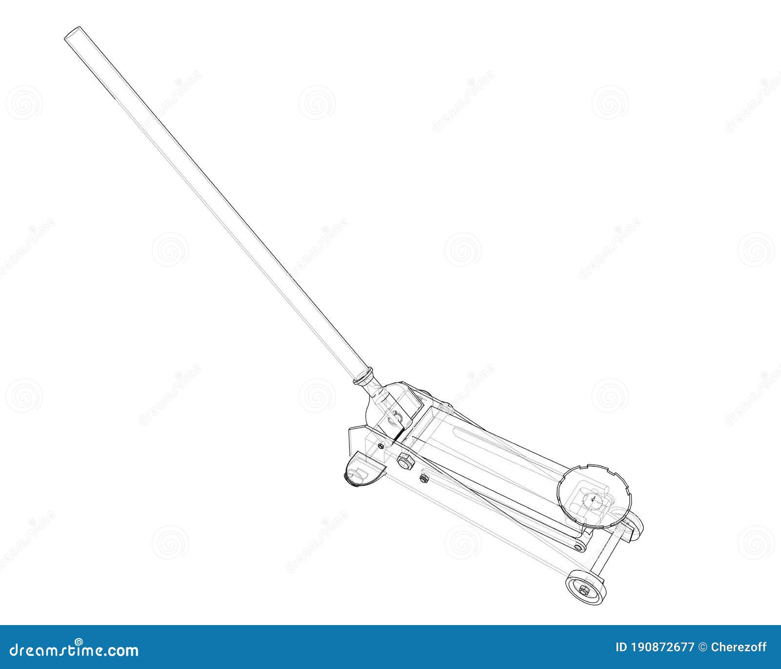 Outline Floor Car Jack stock illustration. Illustration of industry ...