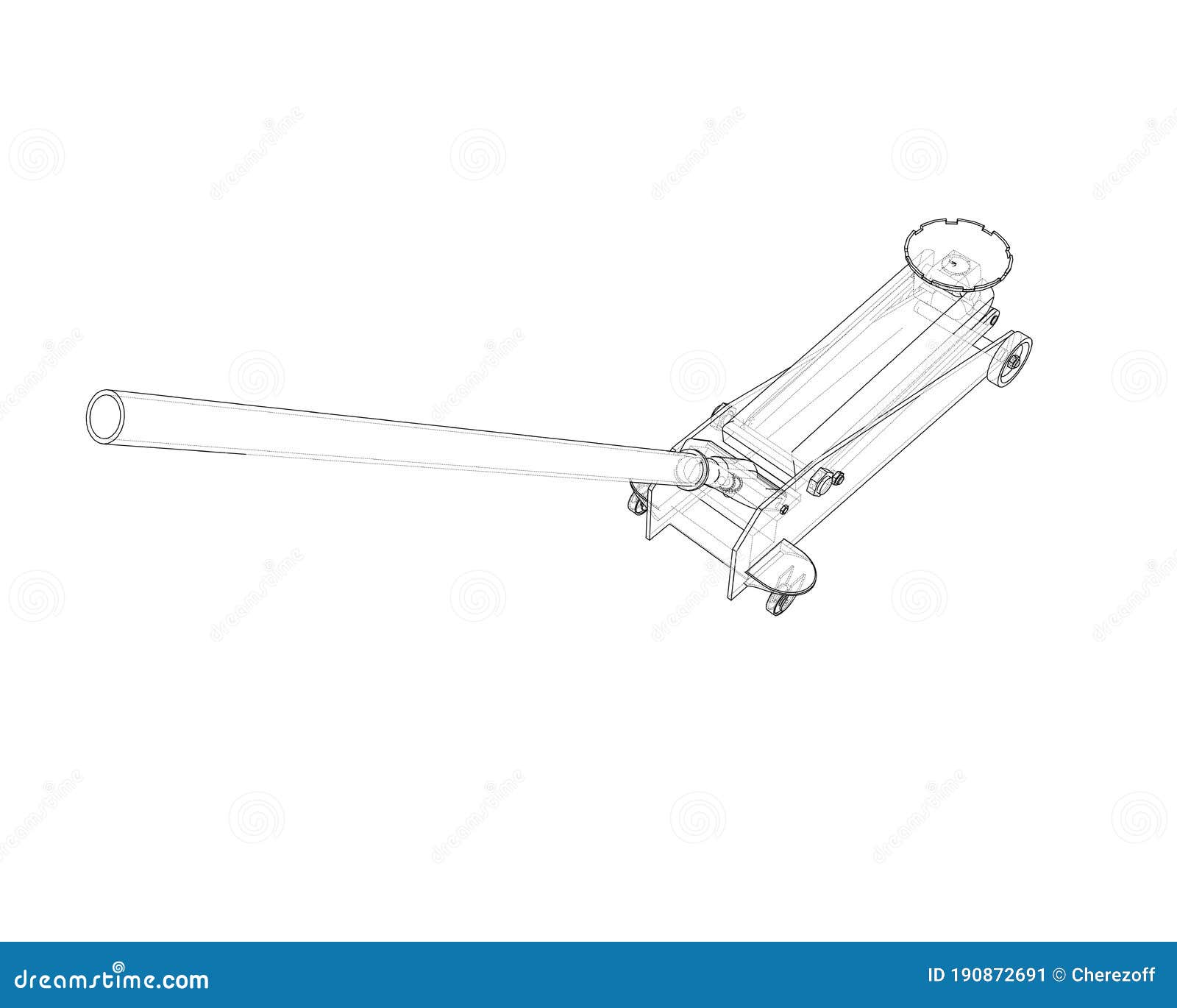 Outline Floor Car Jack stock illustration. Illustration of maintenance ...