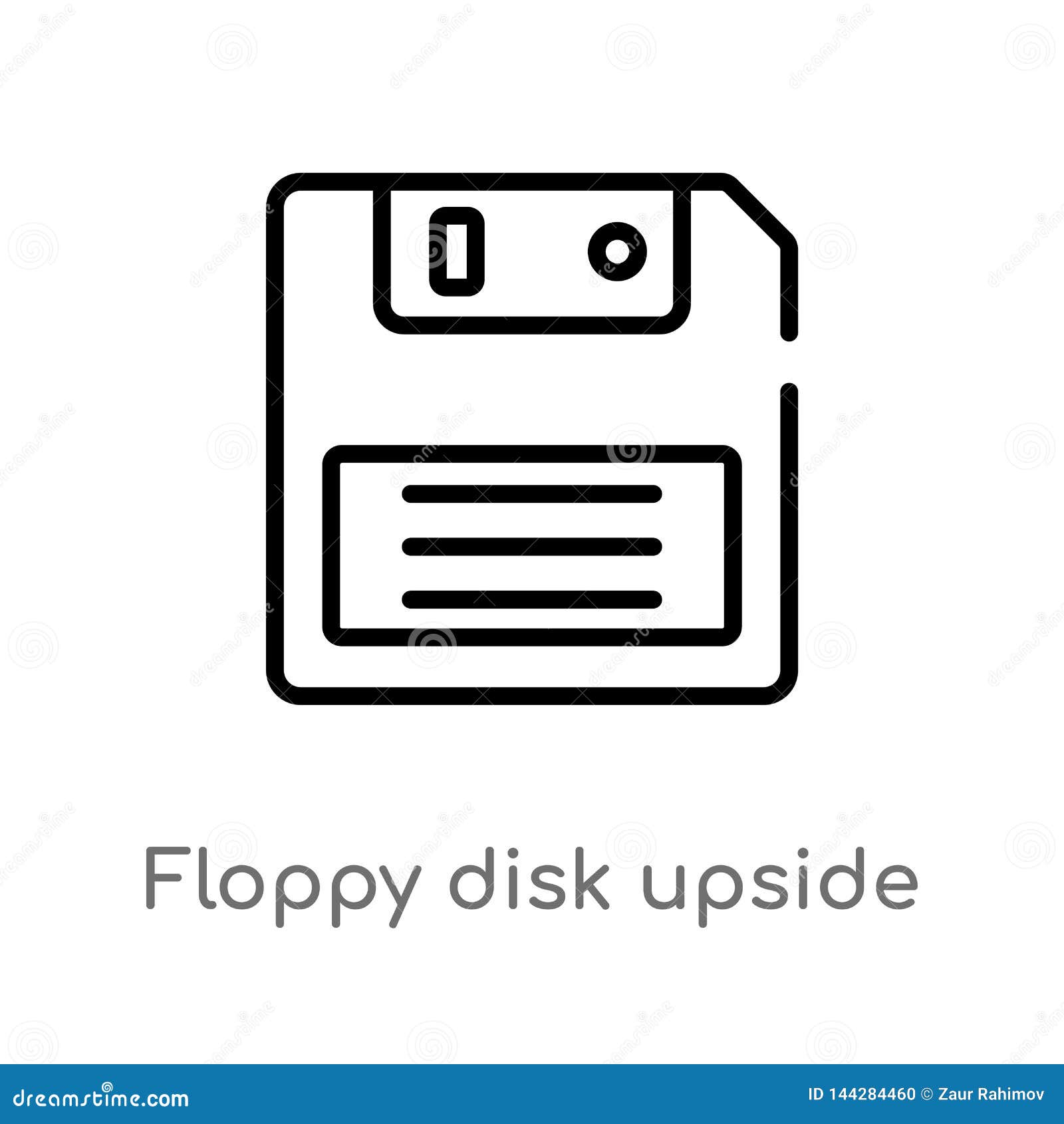 Outline Floppy Disk Upside Down Vector Icon. Isolated Black Simple Line ...