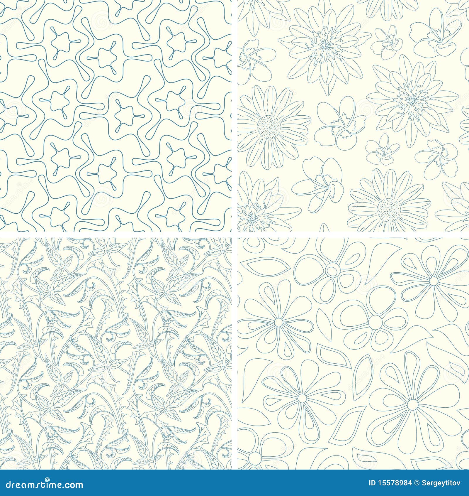 Outline floral patterns stock vector. Illustration of luxury - 15578984