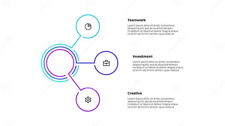 Outline Flowchart Infographic Business Template with 3 Options, Steps ...