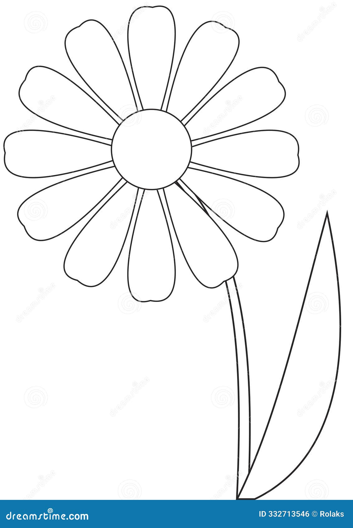 Outline of a flower stock illustration. Illustration of botany - 332713546