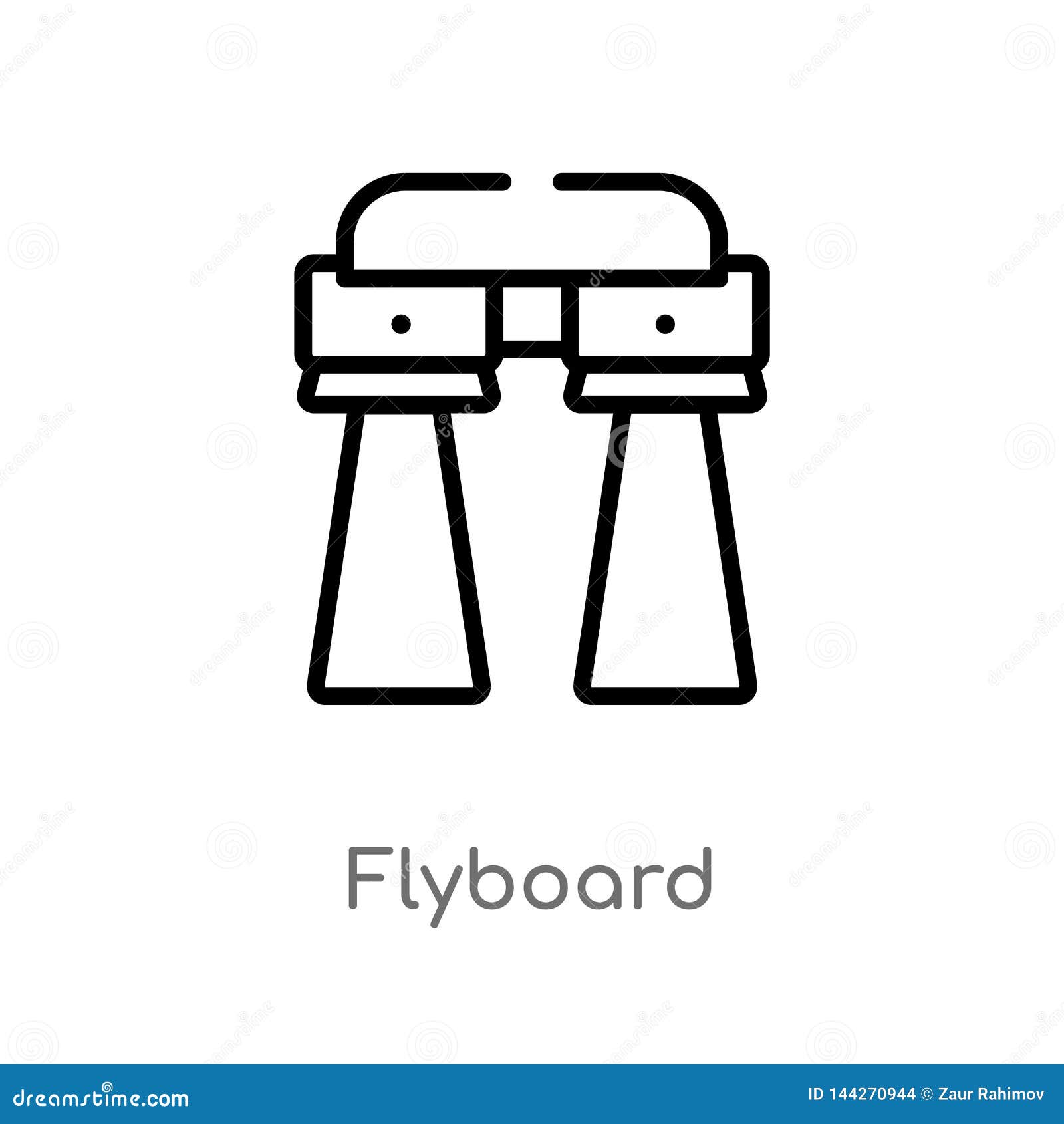 Outline Flyboard Vector Icon. Isolated Black Simple Line Element ...