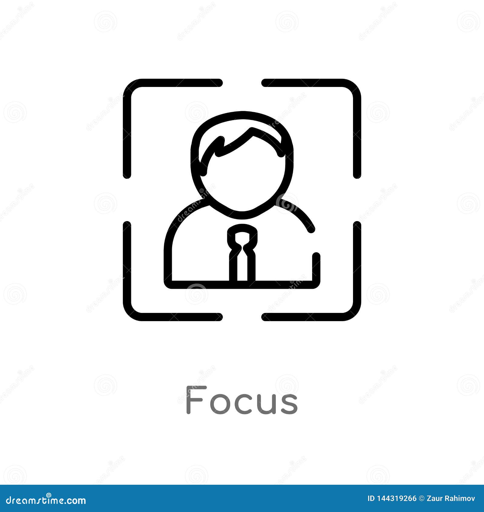 Outline Focus Vector Icon. Isolated Black Simple Line Element ...