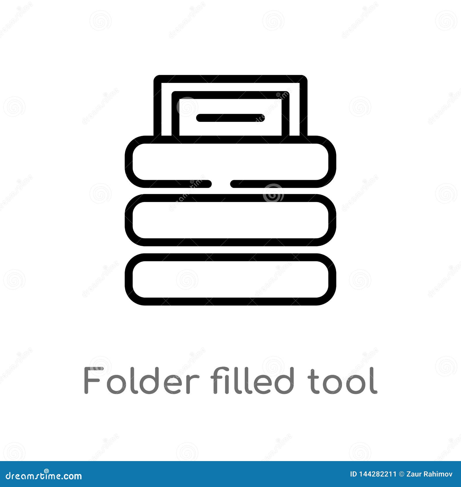 Outline Folder Filled Tool Vector Icon. Isolated Black Simple Line ...