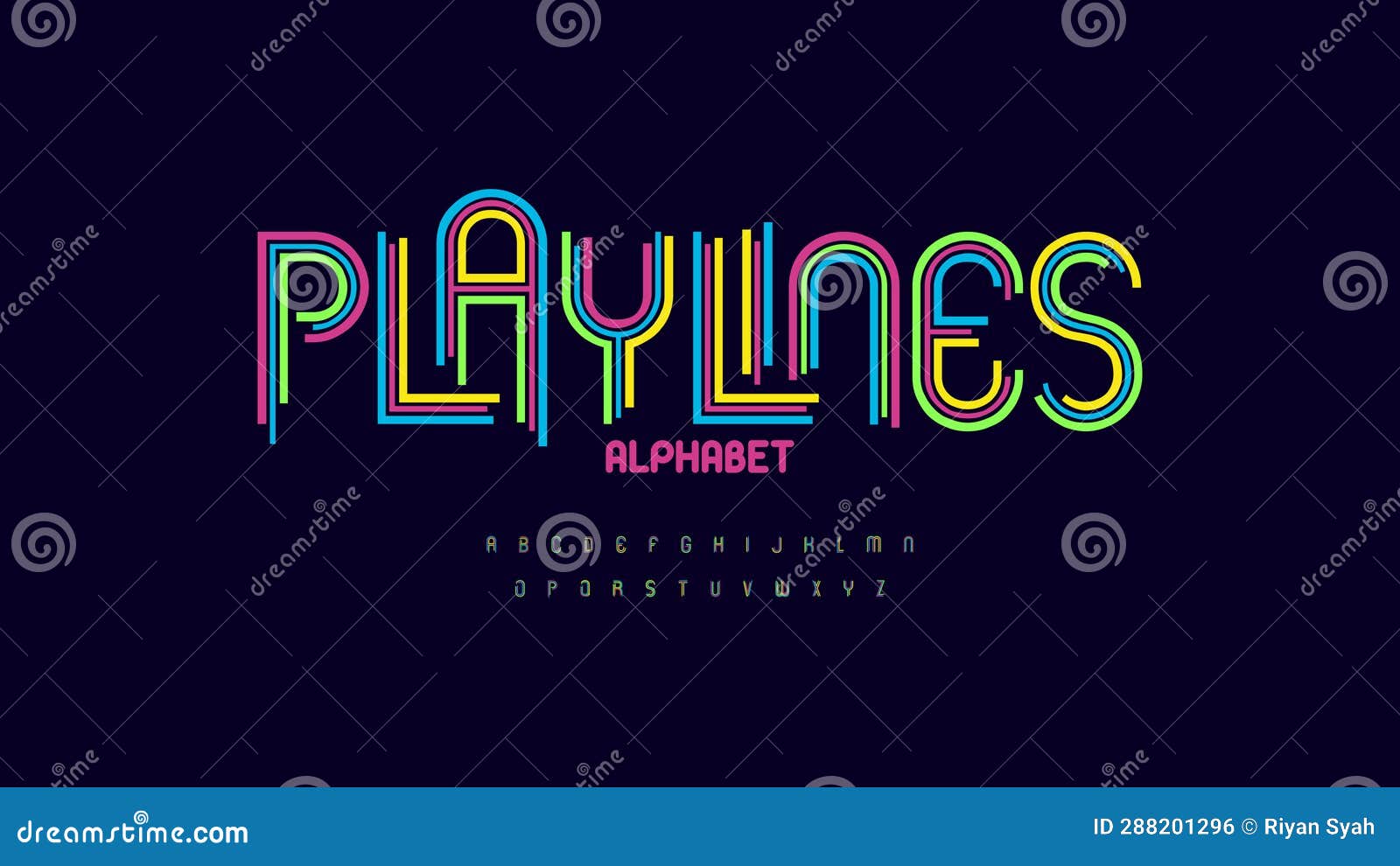 Outline Font Typography. Modern Abstract Typeface Design, Vector ...