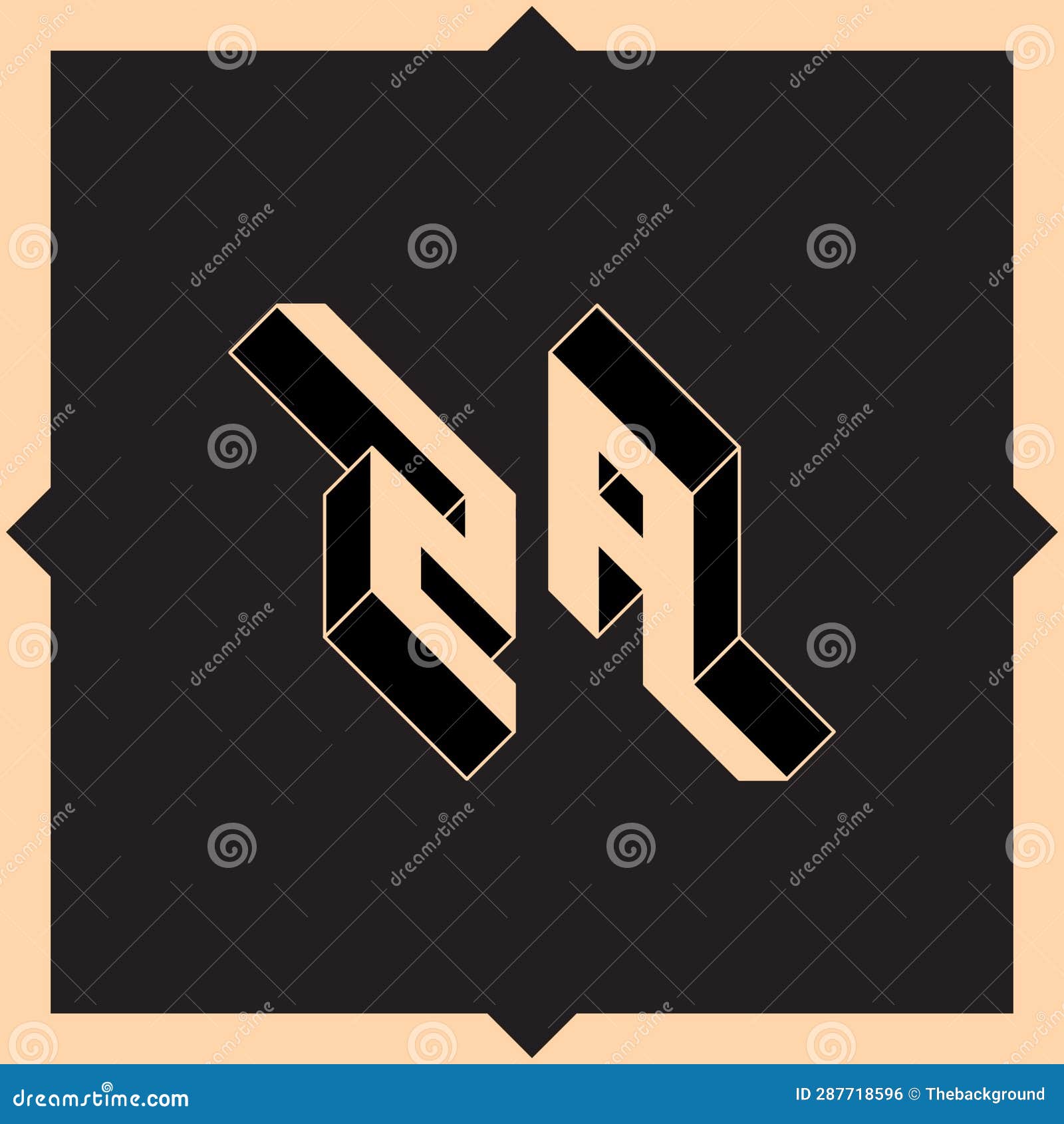 Outline Fonts. Three-dimension Letter And Number. A And 2 Logo. 2A ...