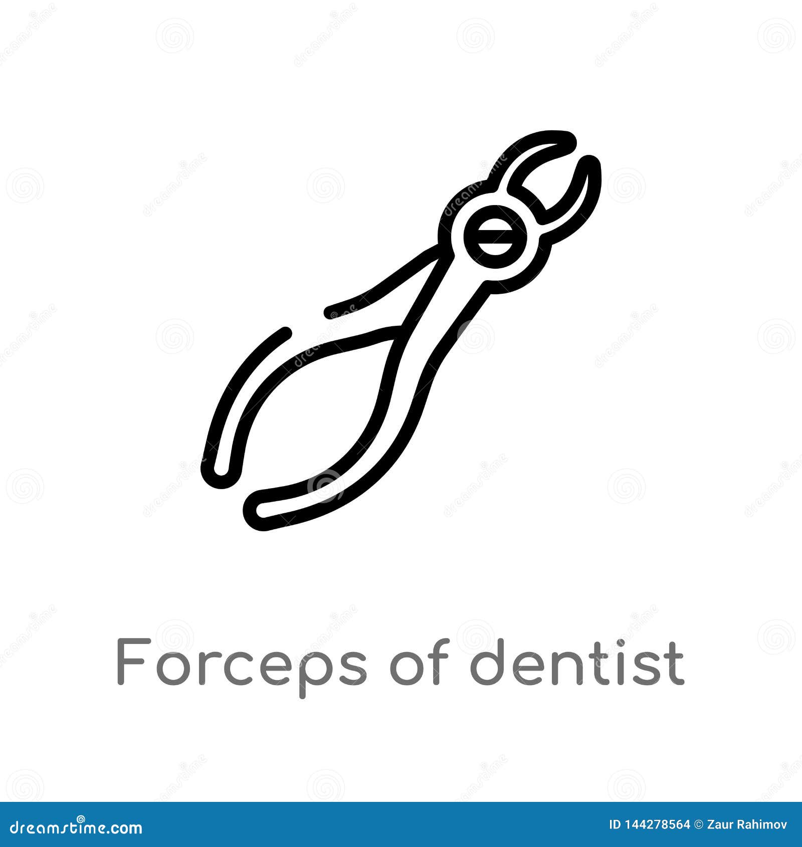 Outline Forceps Vector Icon. Isolated Black Simple Line Element ...