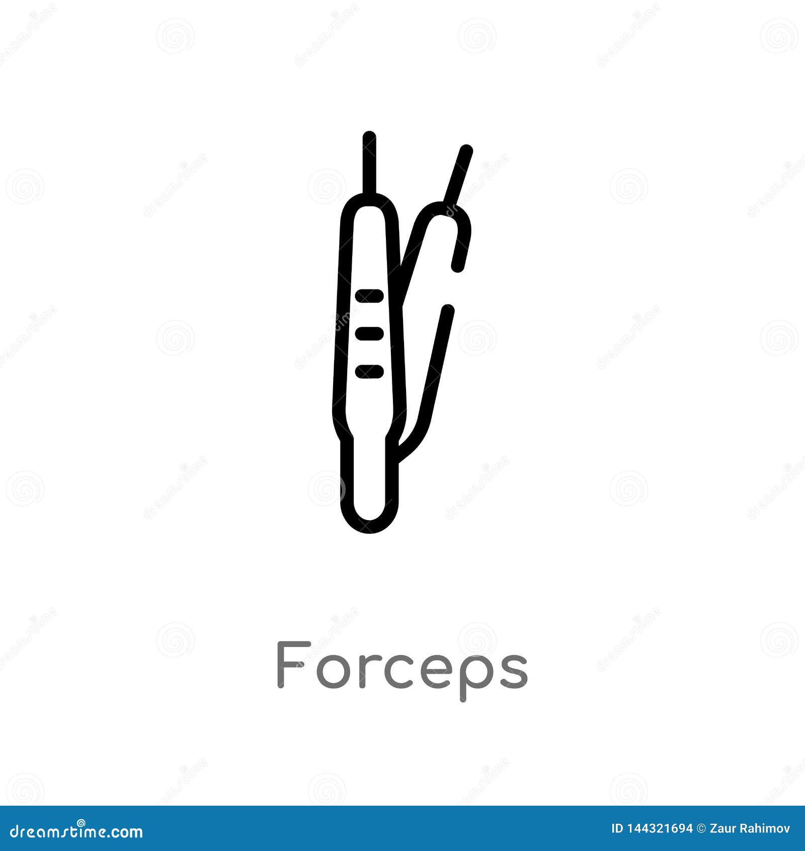 Outline Forceps Vector Icon. Isolated Black Simple Line Element ...