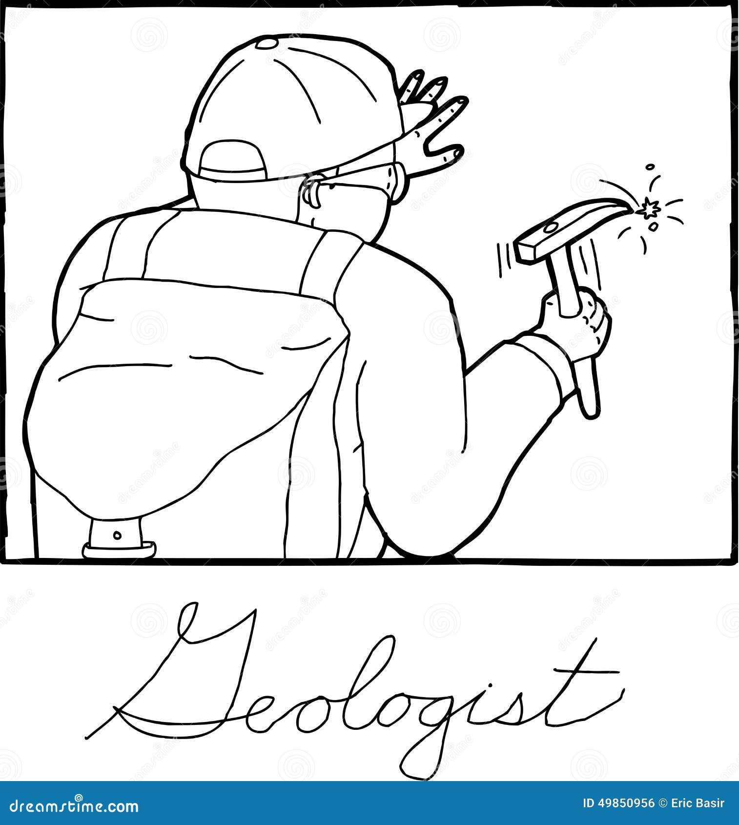 Outline Frame of Geologist stock illustration. Illustration of tool ...