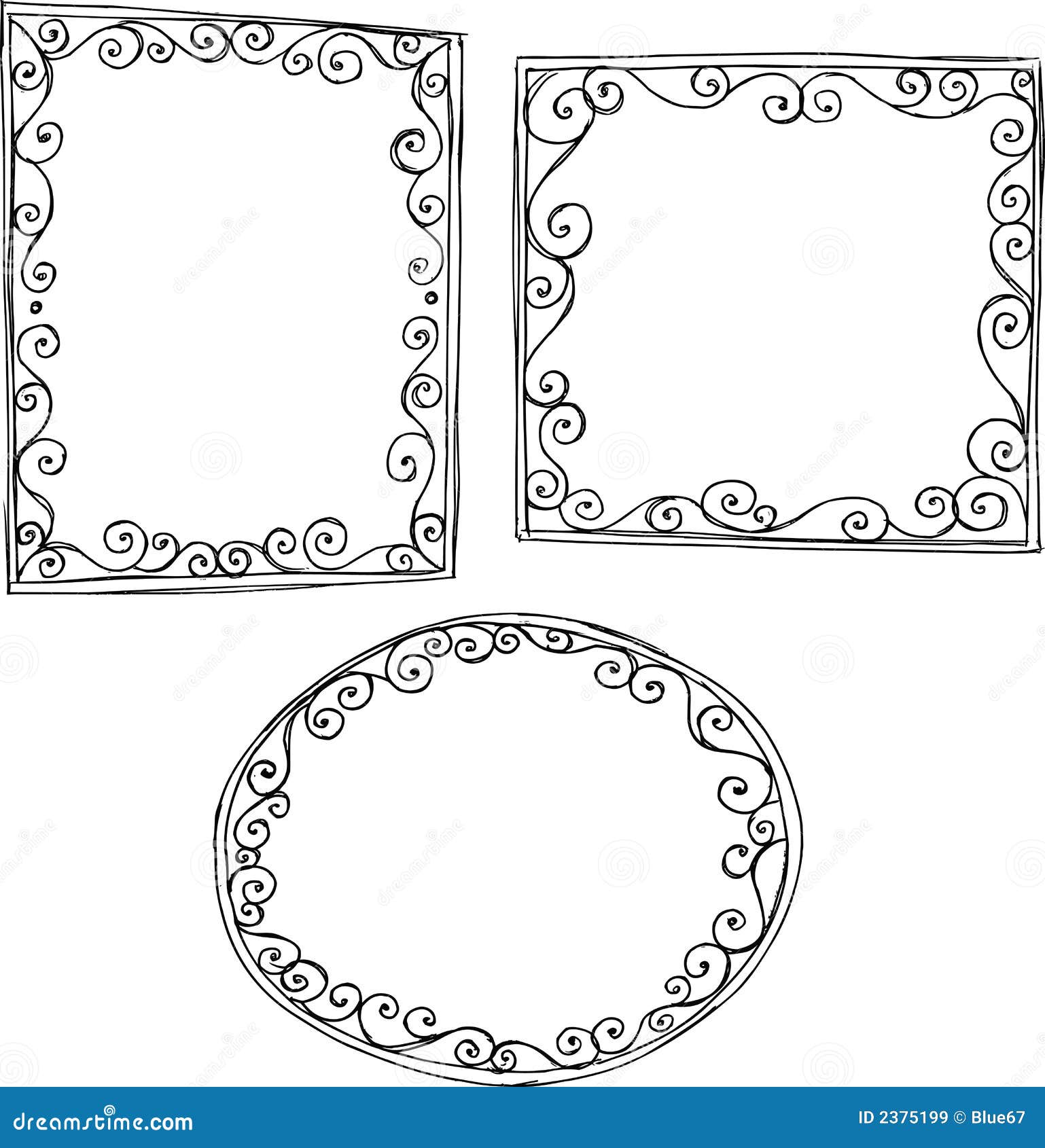 Outline Frames Illustration Stock Vector - Illustration of ornate ...