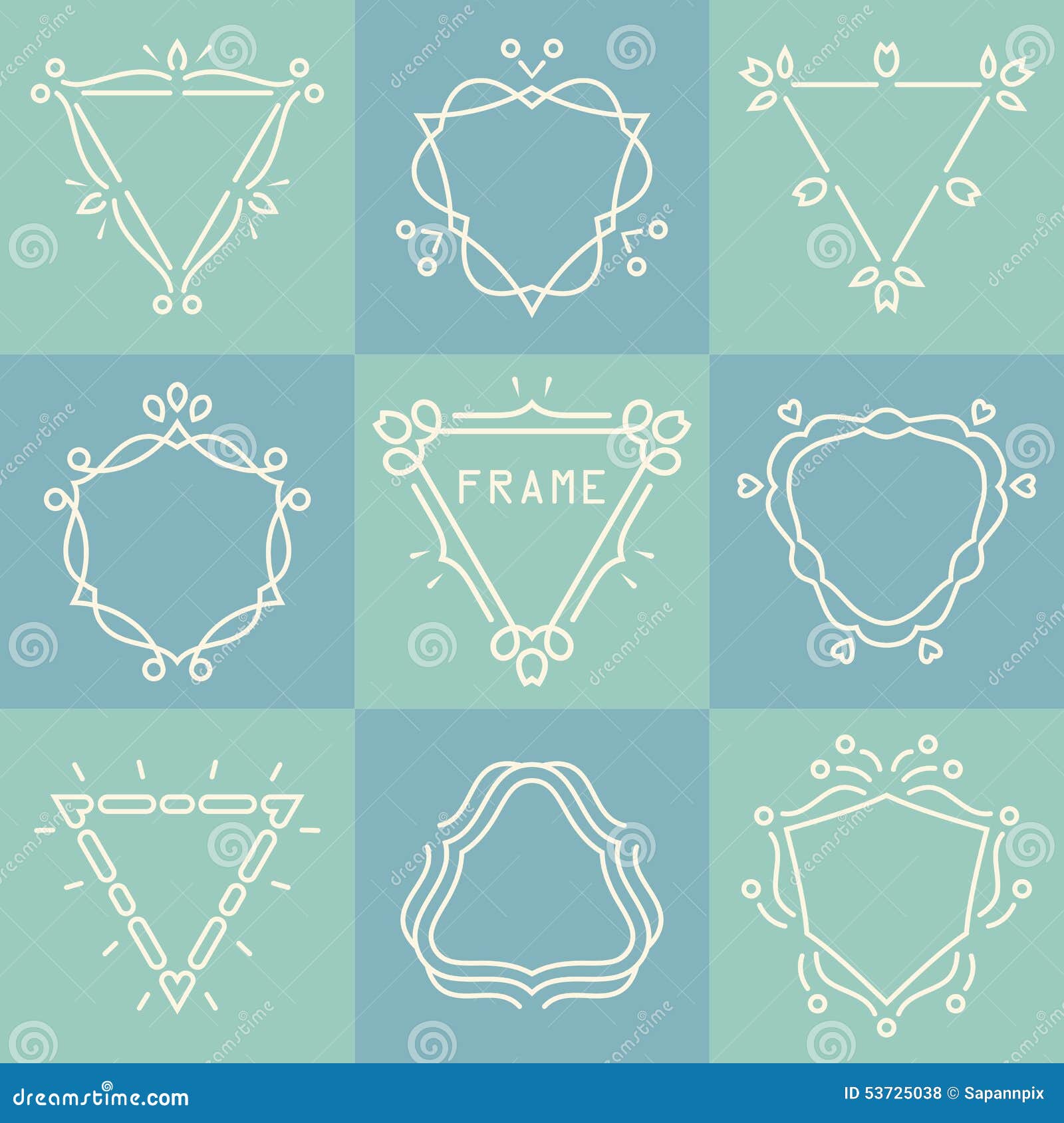 Outline frames set stock vector. Illustration of organic - 53725038