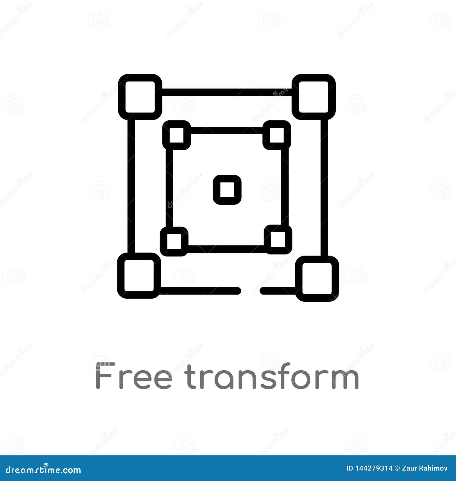 Outline Free Transform Vector Icon Isolated Black Simple Line Element