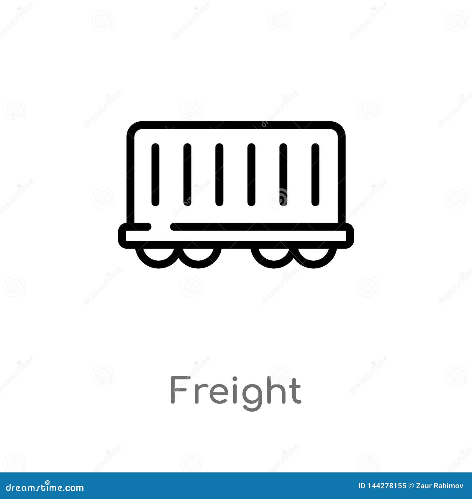 Outline Freight Vector Icon. Isolated Black Simple Line Element ...