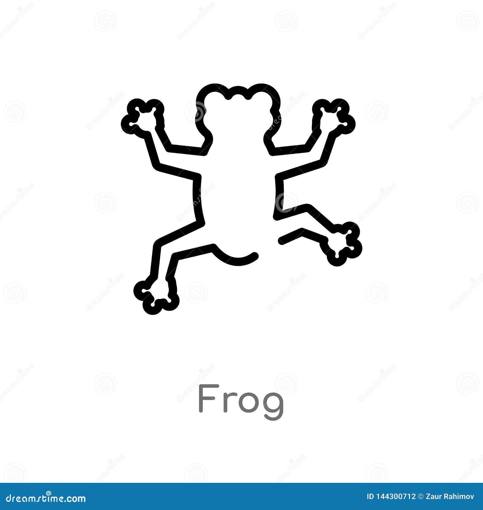 Outline Frog Vector Icon. Isolated Black Simple Line Element ...