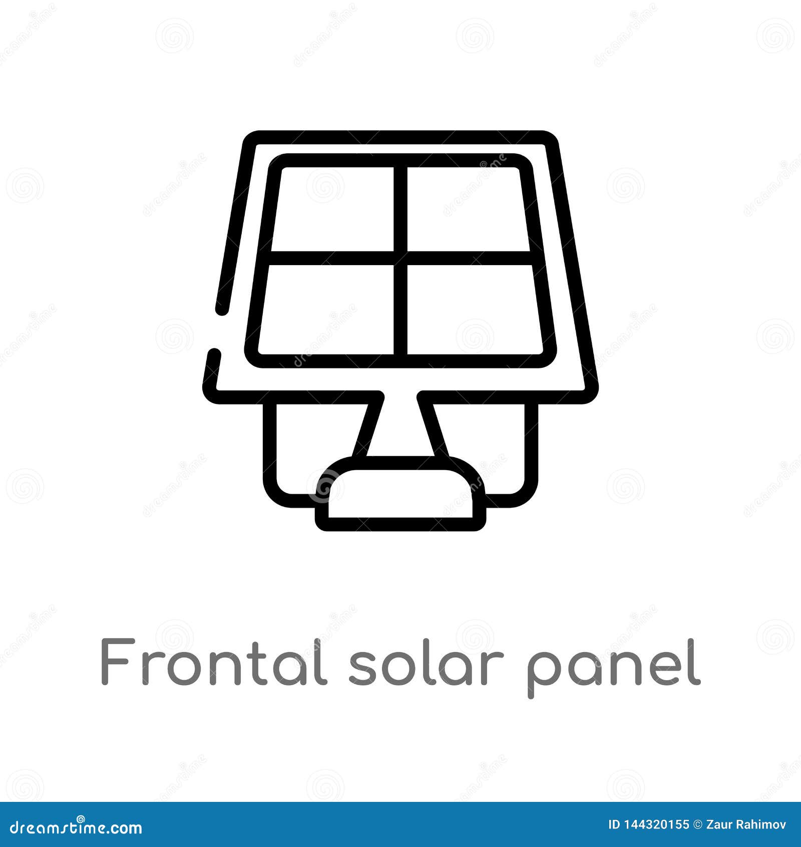 Outline Frontal Solar Panel Vector Icon. Isolated Black Simple Line ...