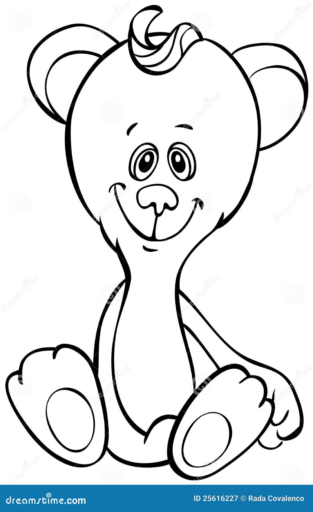 Outline funny bear stock vector. Illustration of smiling - 25616227