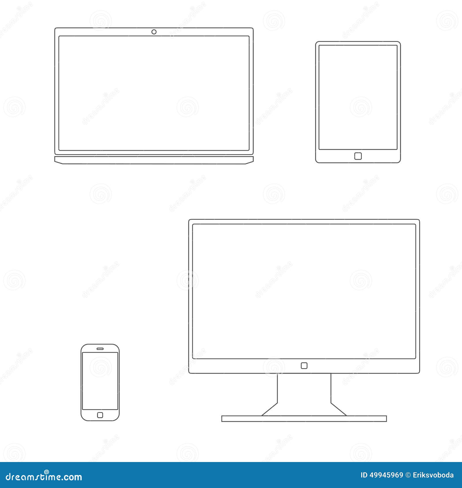 Outline gadgets icon stock vector. Illustration of cellular - 49945969