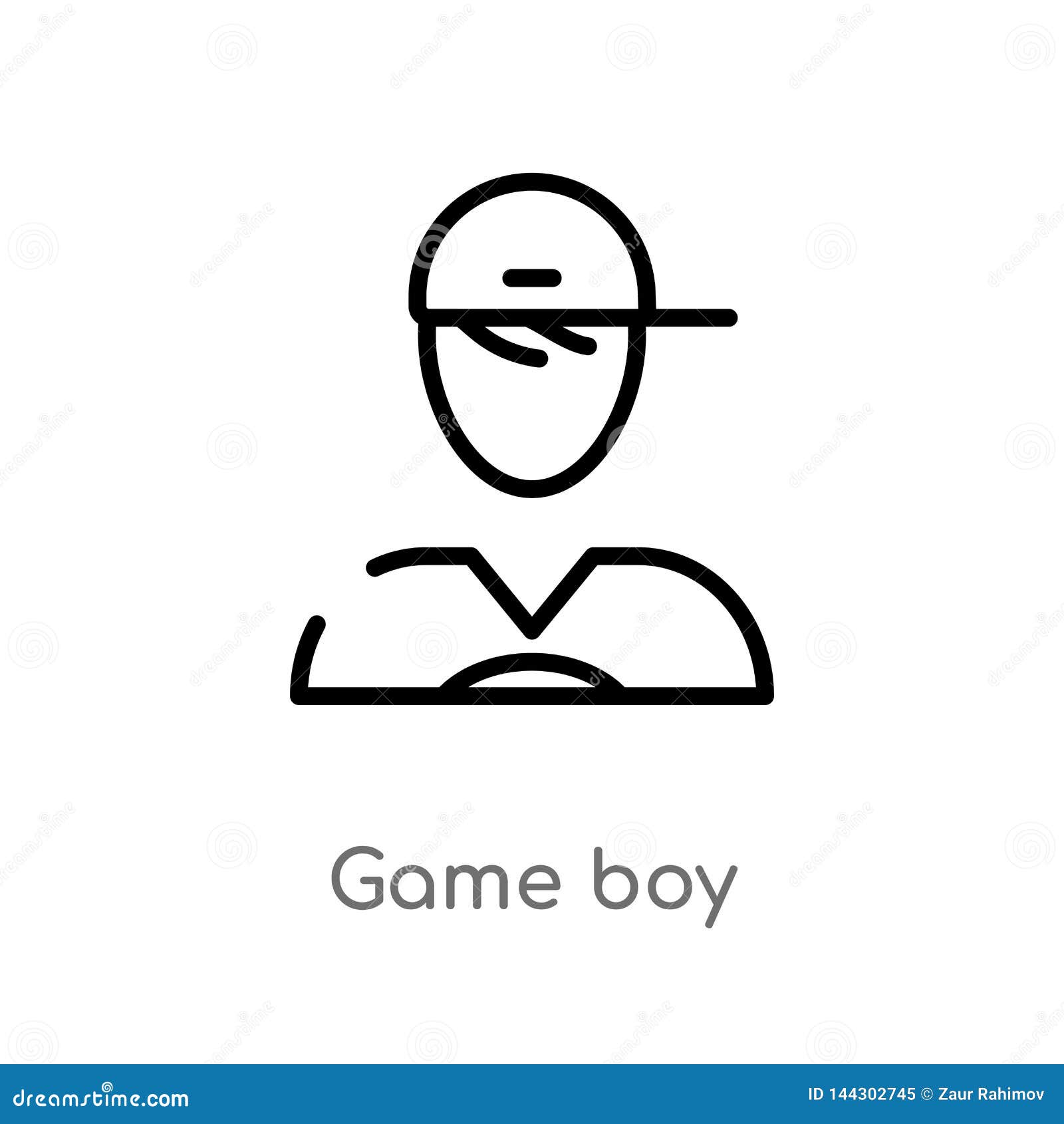 Outline Game Boy Vector Icon. Isolated Black Simple Line Element ...