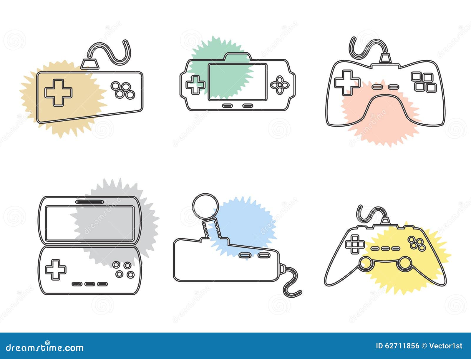 Outline game console stock vector. Illustration of game - 62711856