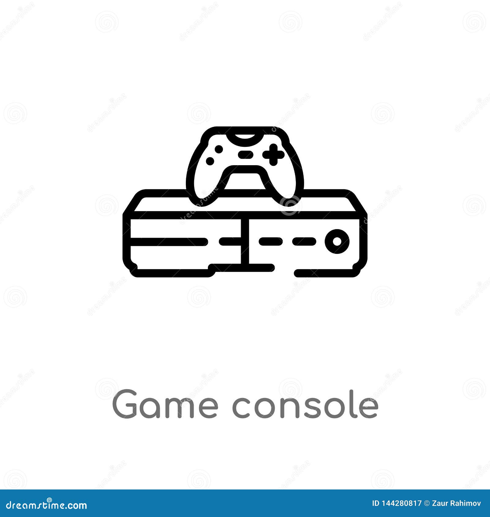 Outline Game Console Vector Icon. Isolated Black Simple Line Element ...