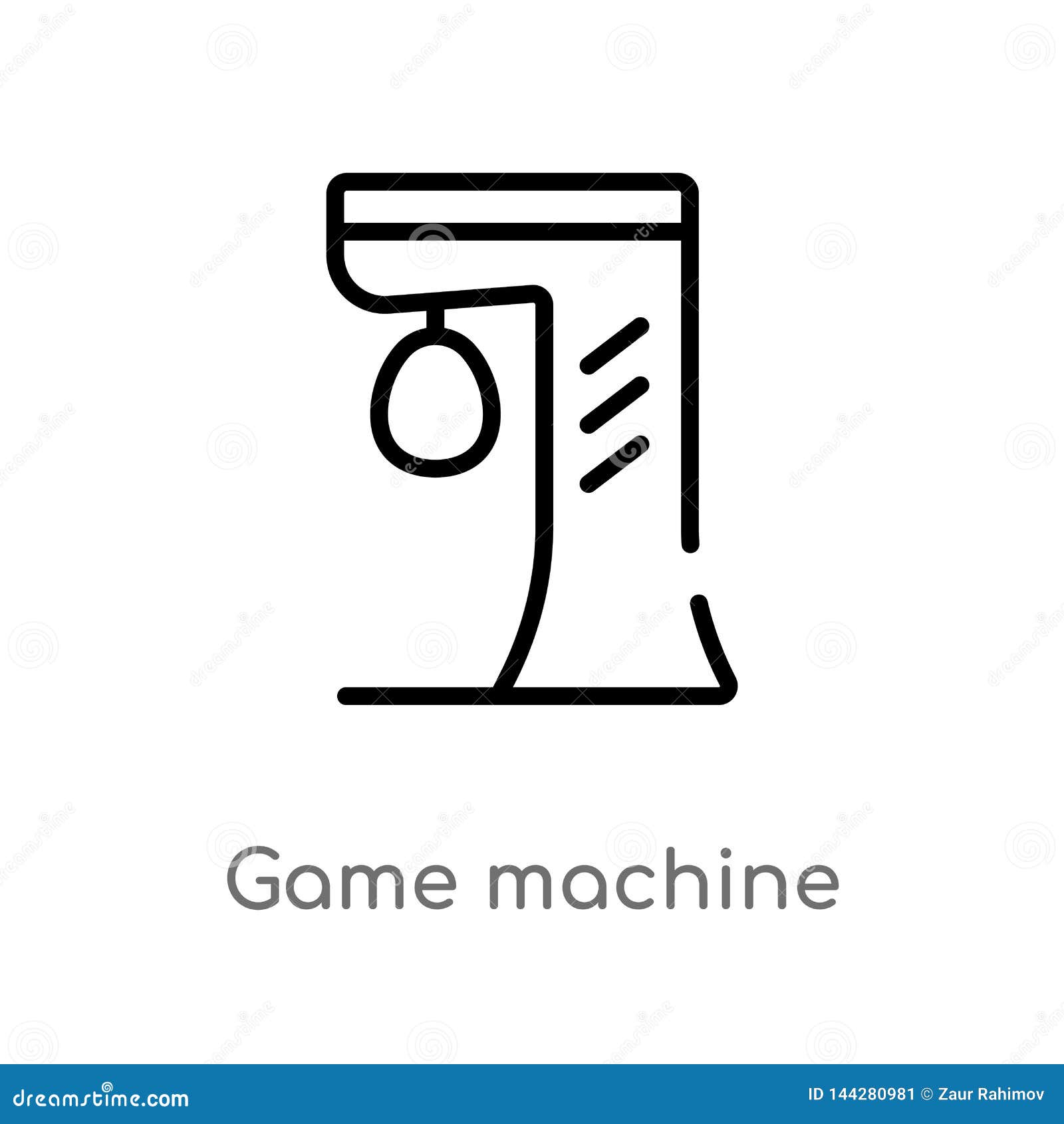 Outline Game Machine Vector Icon. Isolated Black Simple Line Element ...