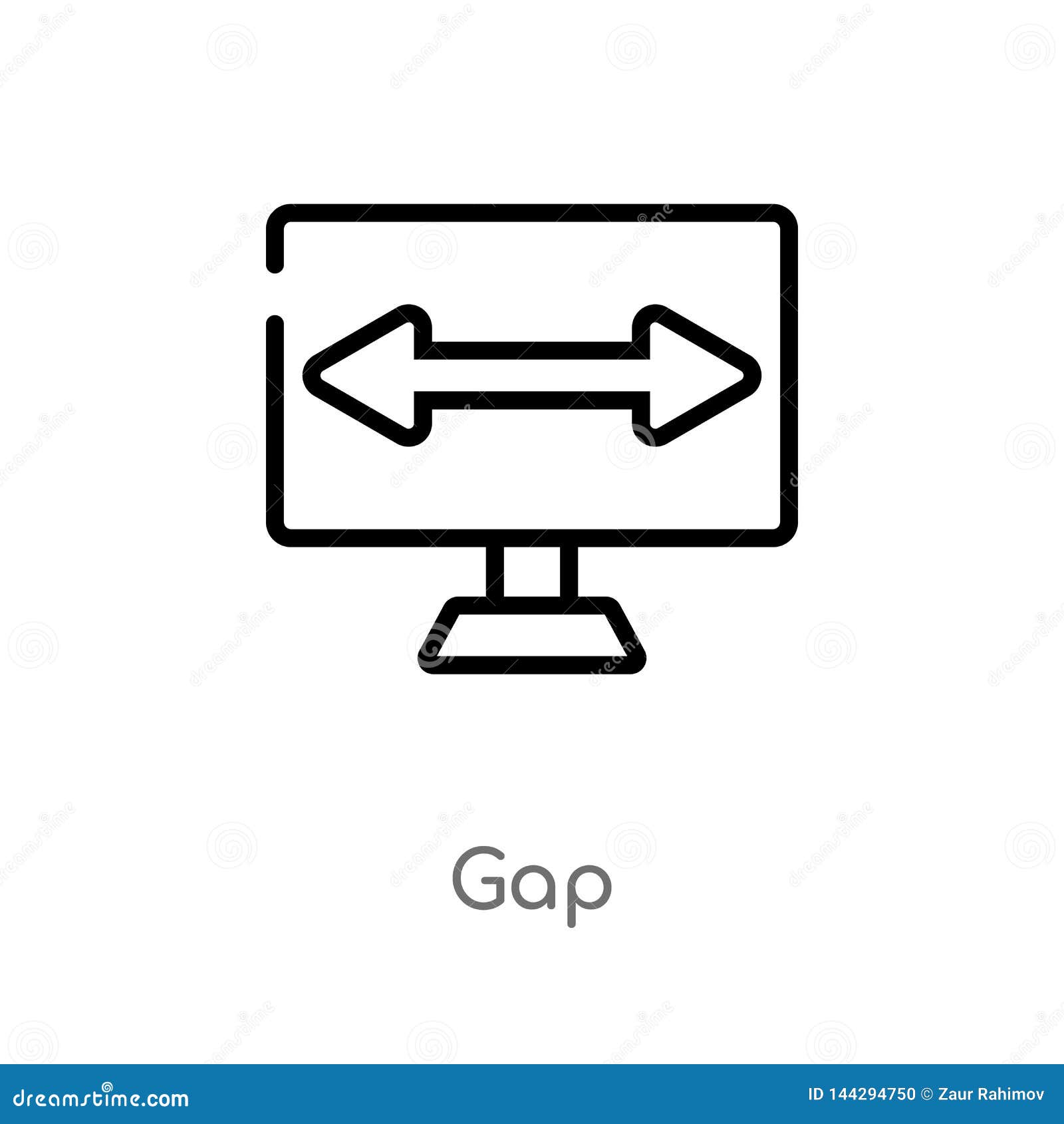 Outline Gap Vector Icon. Isolated Black Simple Line Element ... Outline Gap Vector Icon. Isolated Black Simple Line Element ...