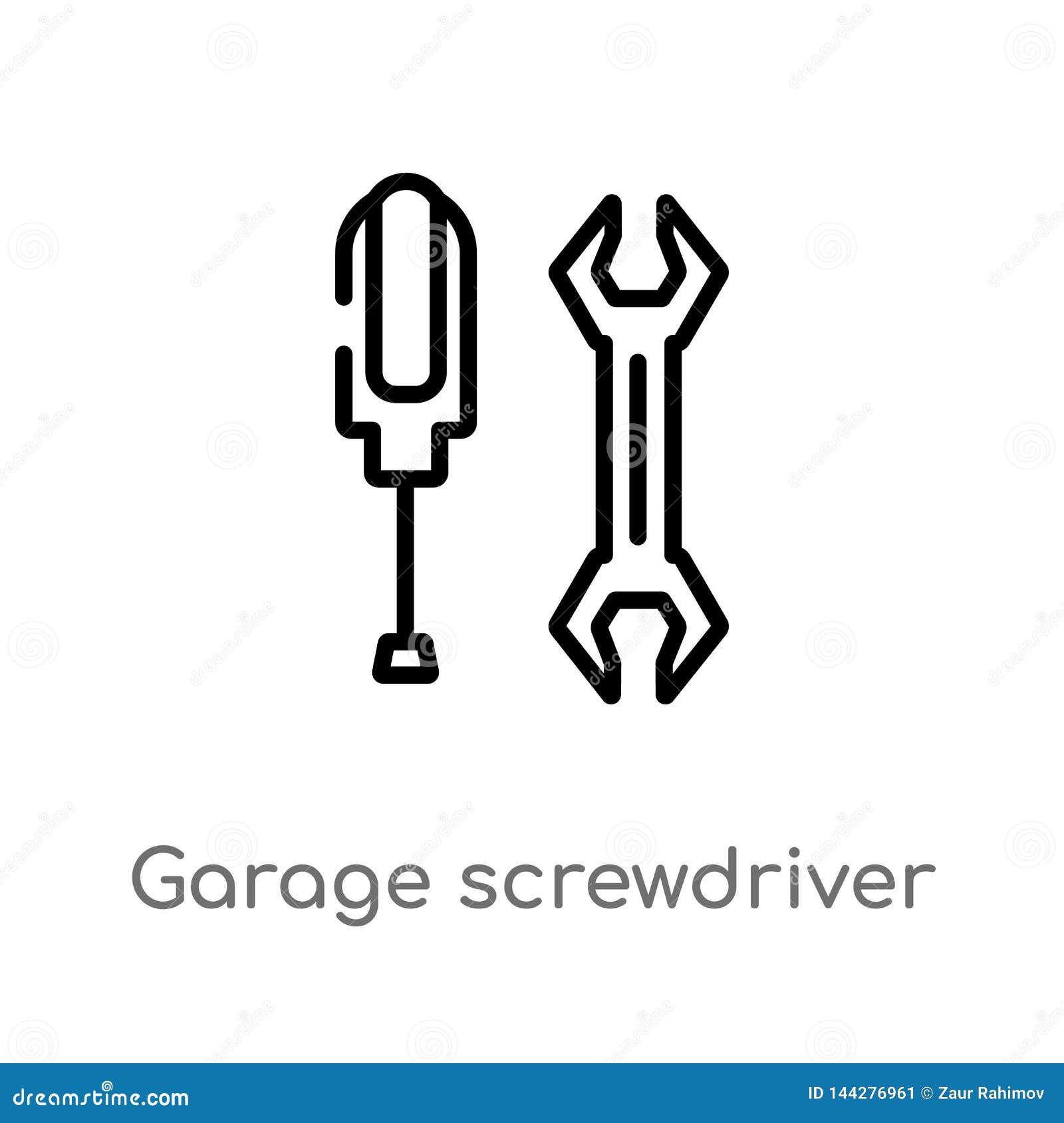 Outline Garage Screwdriver Vector Icon. Isolated Black Simple Line ...