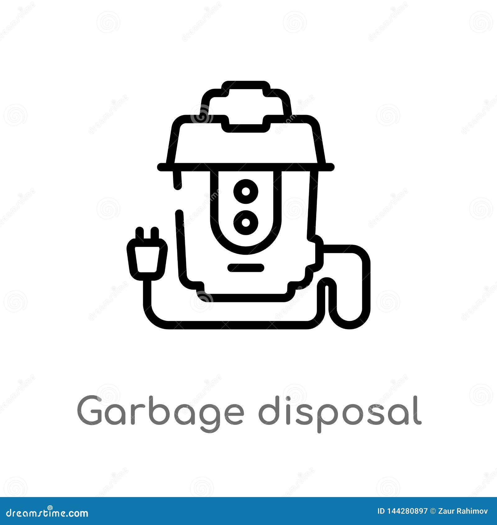Outline Garbage Disposal Vector Icon. Isolated Black Simple Line ...