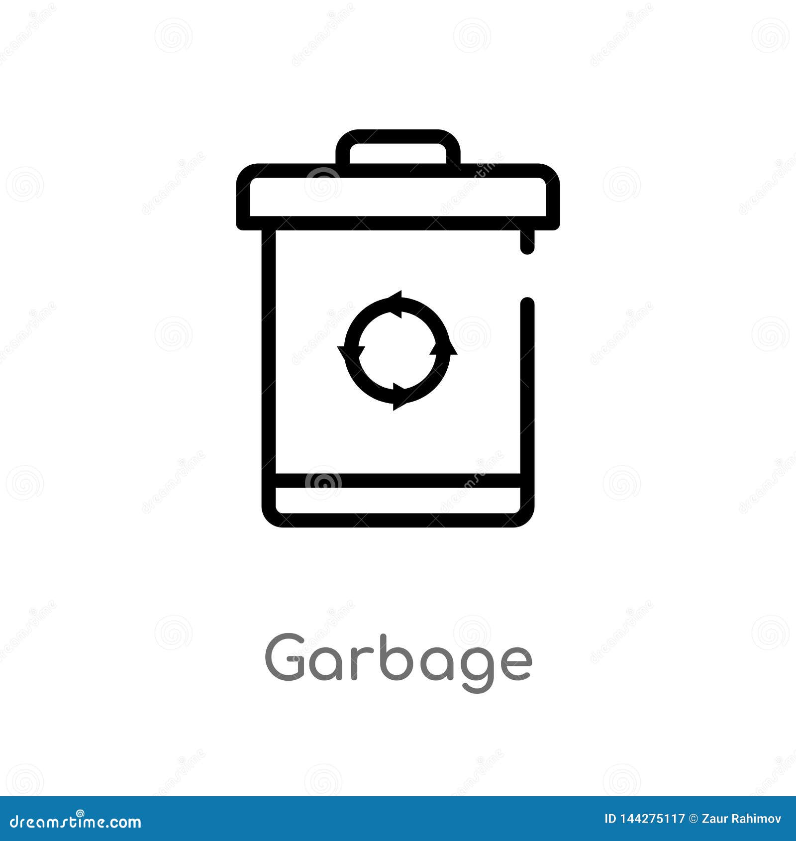 Outline Garbage Vector Icon. Isolated Black Simple Line Element ...