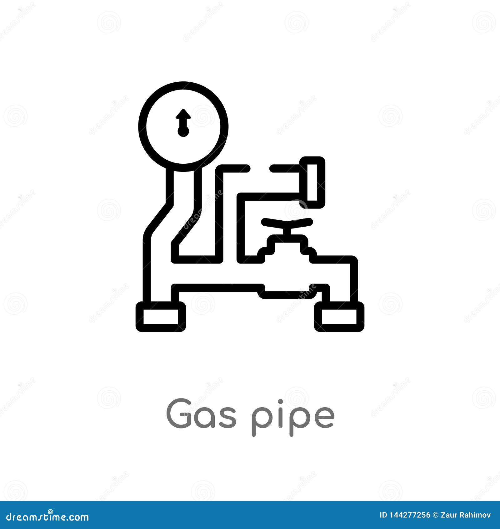 Outline Gas Pipe Vector Icon. Isolated Black Simple Line Element ...